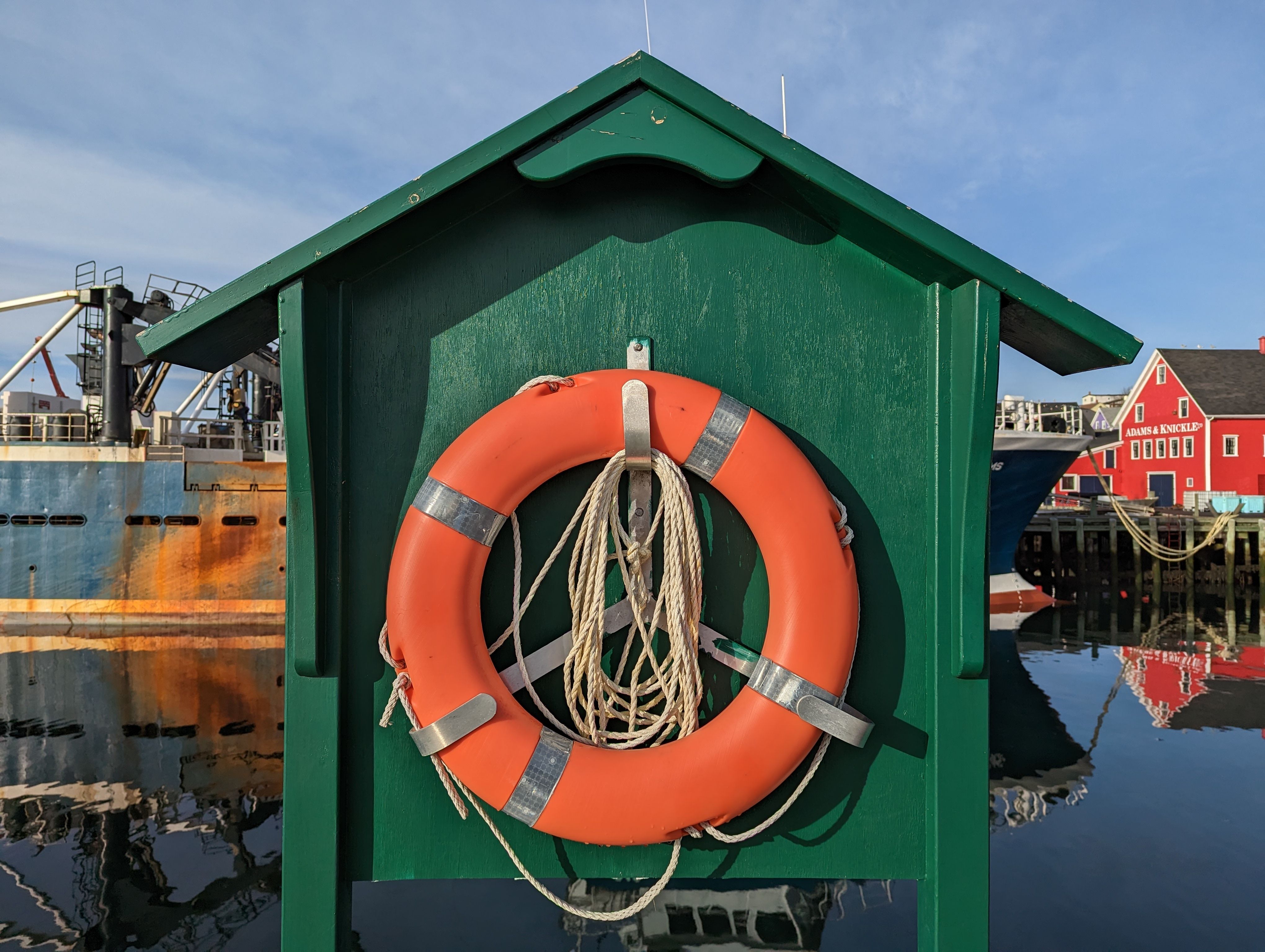 Lifebuoy in a Harbor · Free Stock Photo
