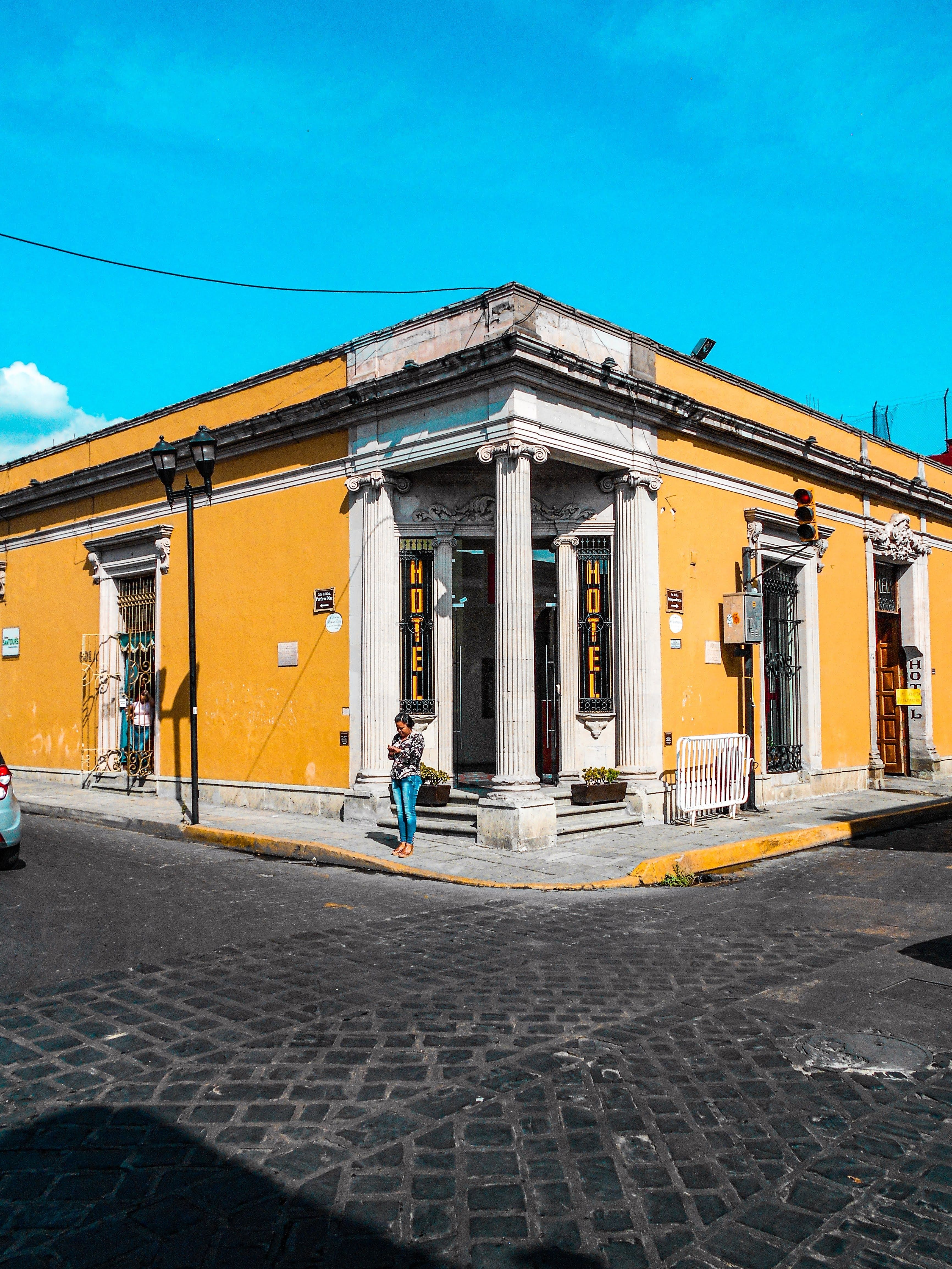 Yellow Building by the Street · Free Stock Photo