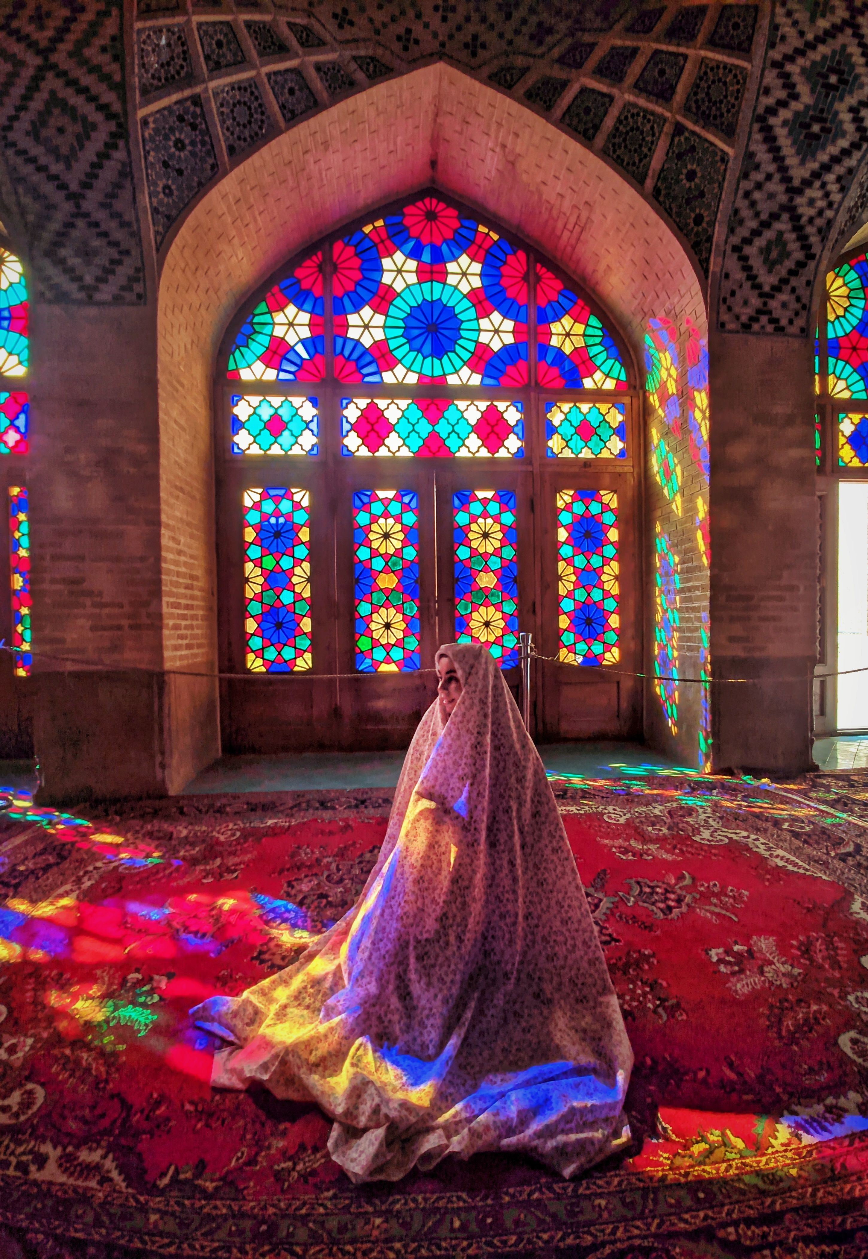 Traditionally Dressed Woman the Colorful Winter Prayer Hall of the Pink ...