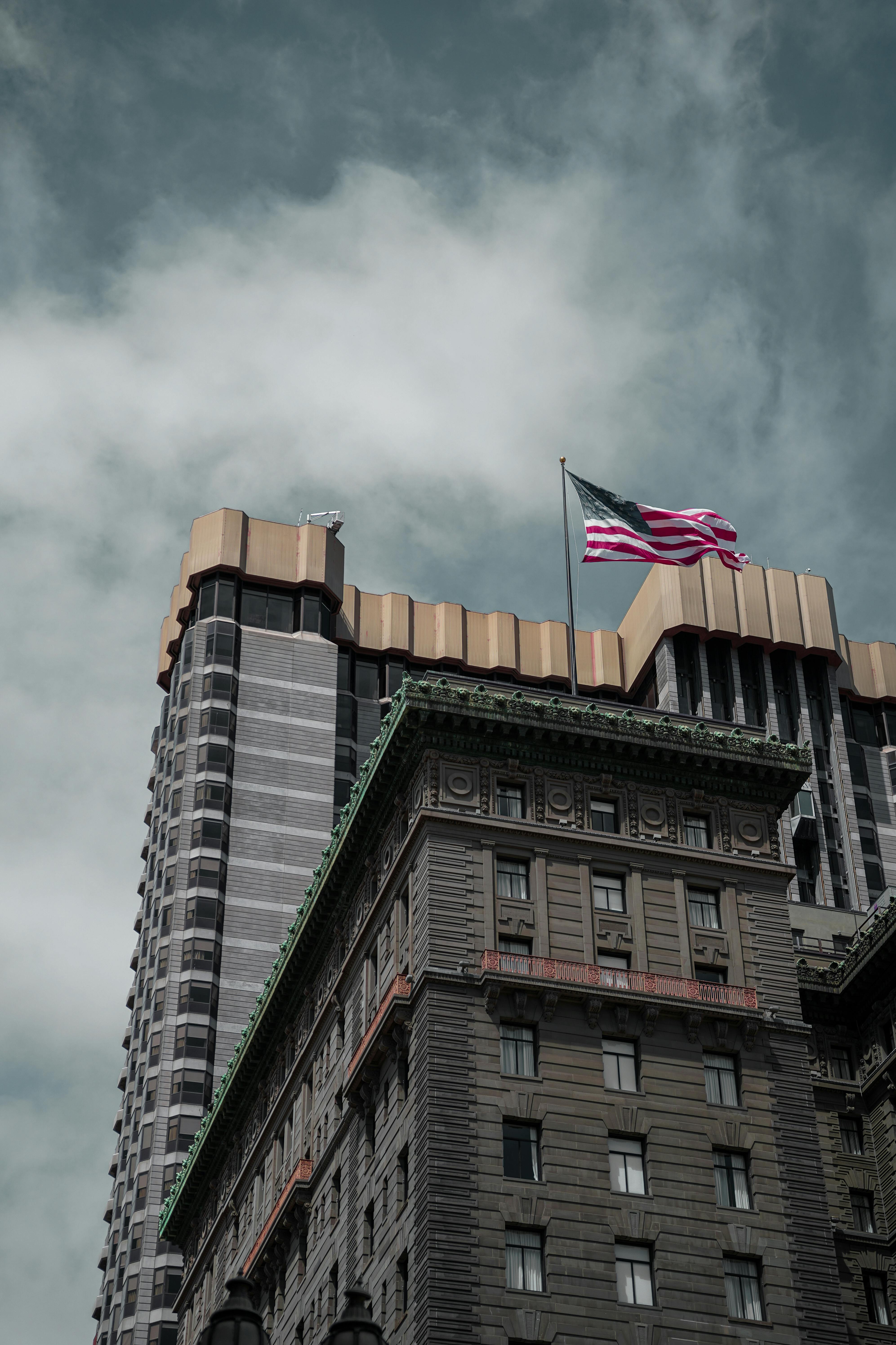 Flag of USA on Building · Free Stock Photo