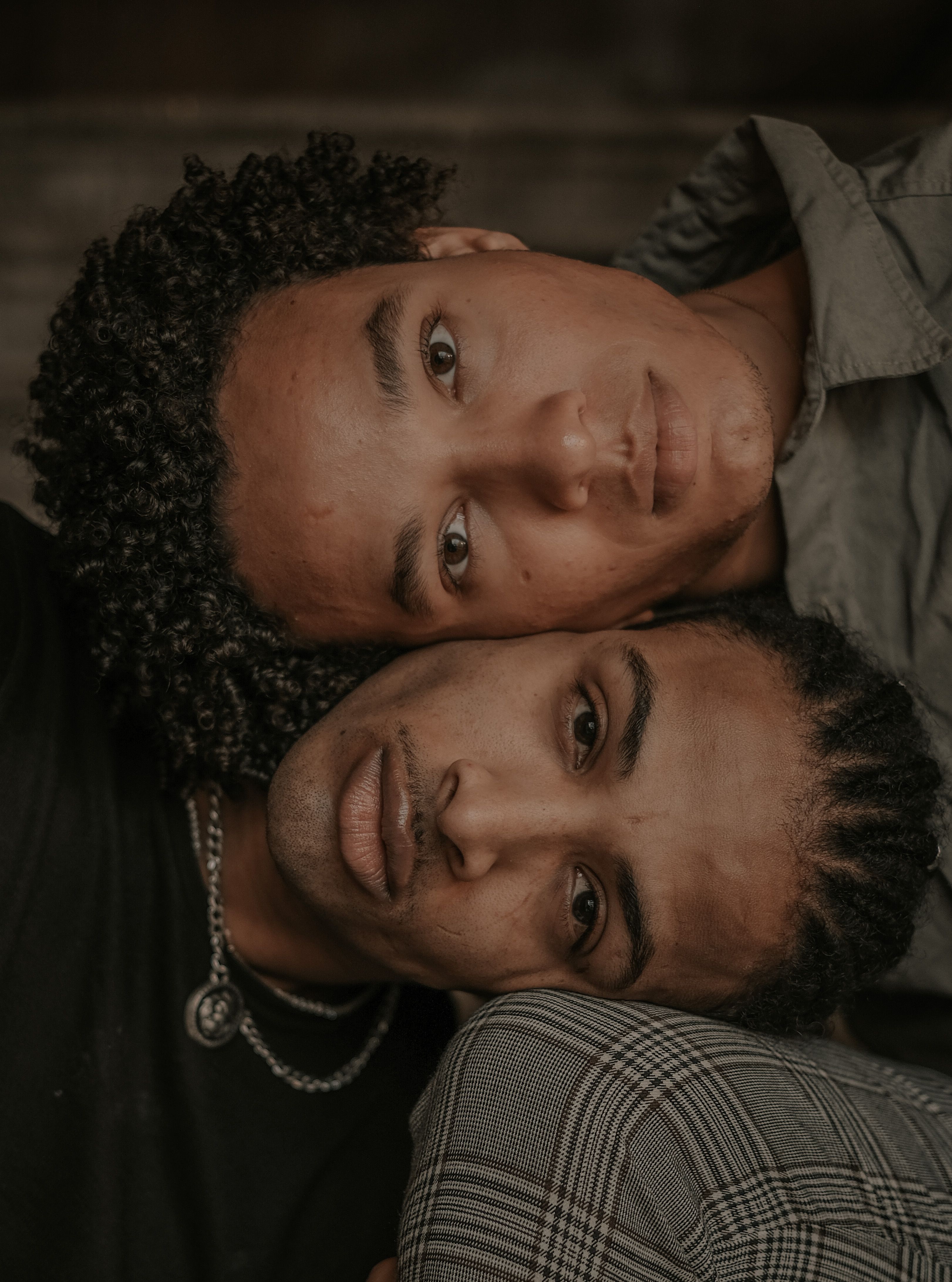 Portrait of Two Men with their Faces Stacked on Each other · Free Stock ...