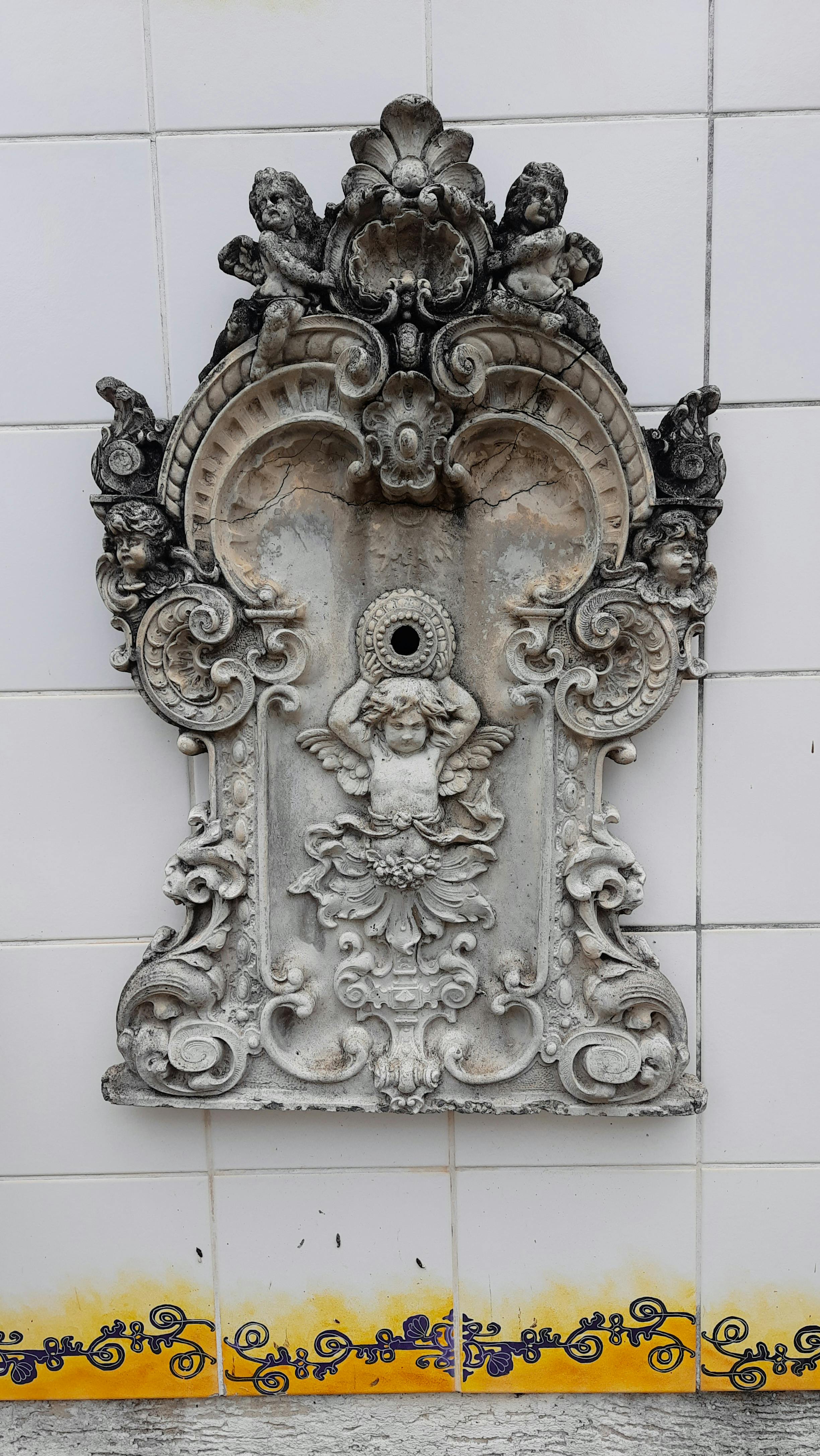Stone Baroque Decor on Wall · Free Stock Photo