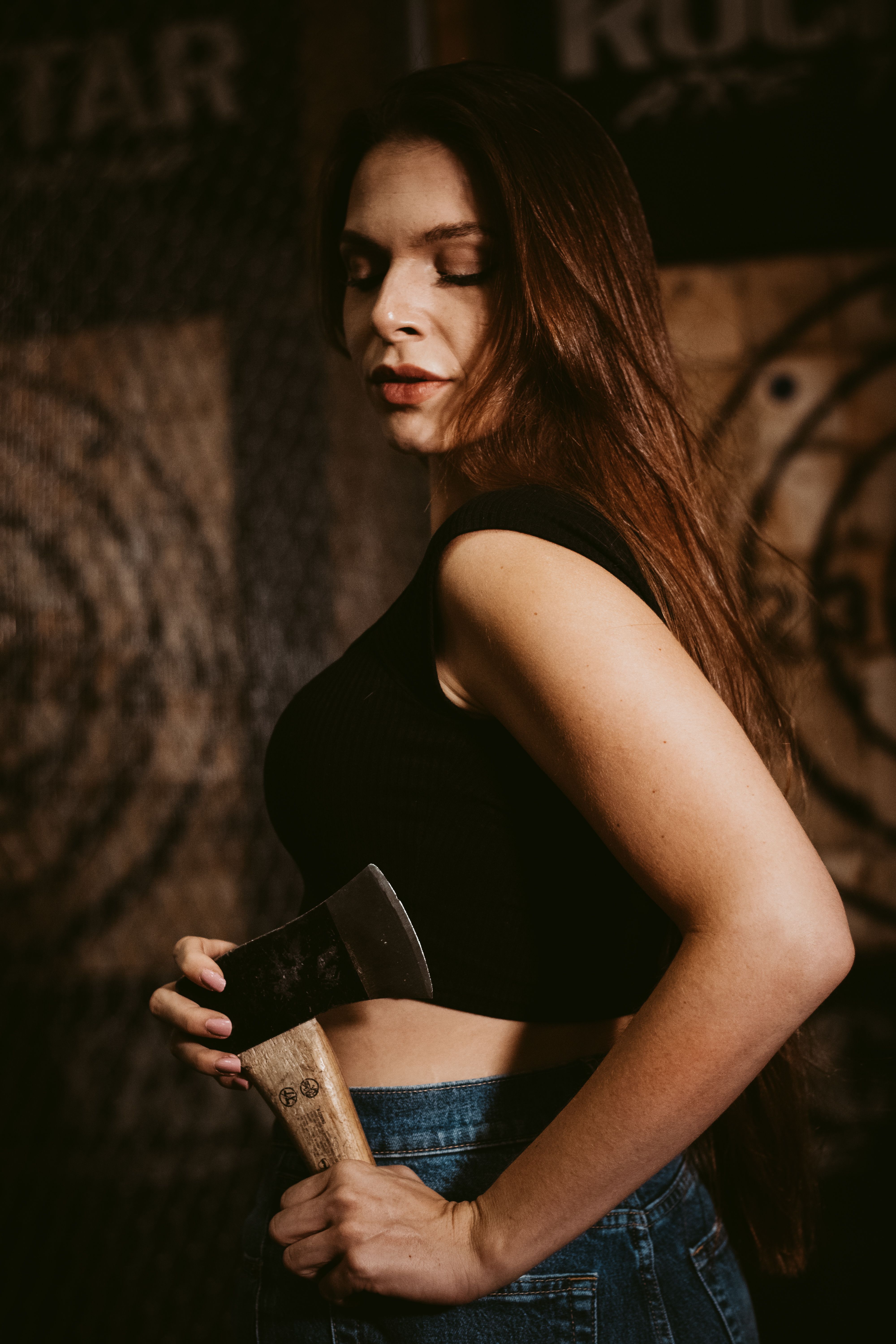 Woman Posing with Axe · Free Stock Photo