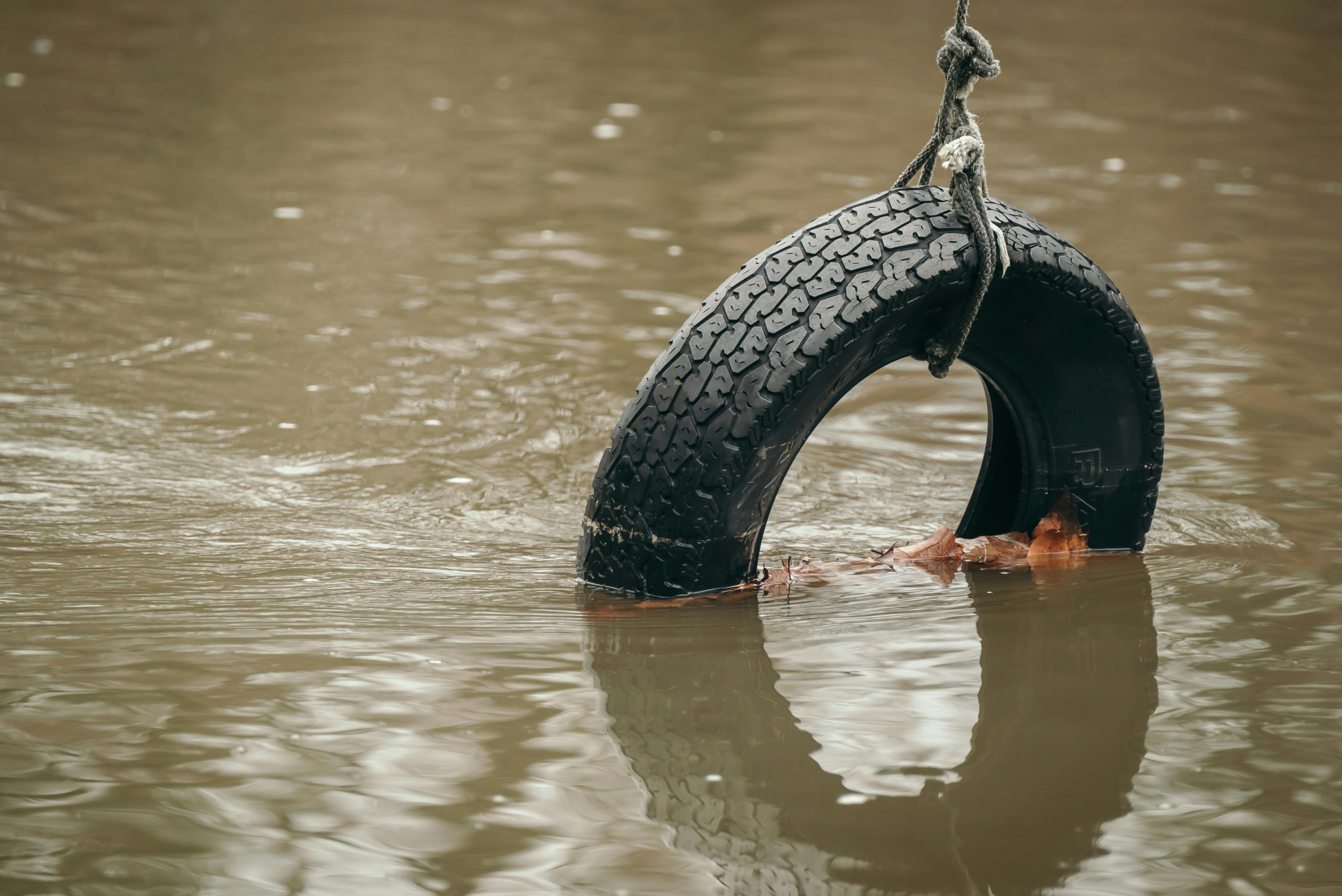 A Tire in the Water · Free Stock Photo