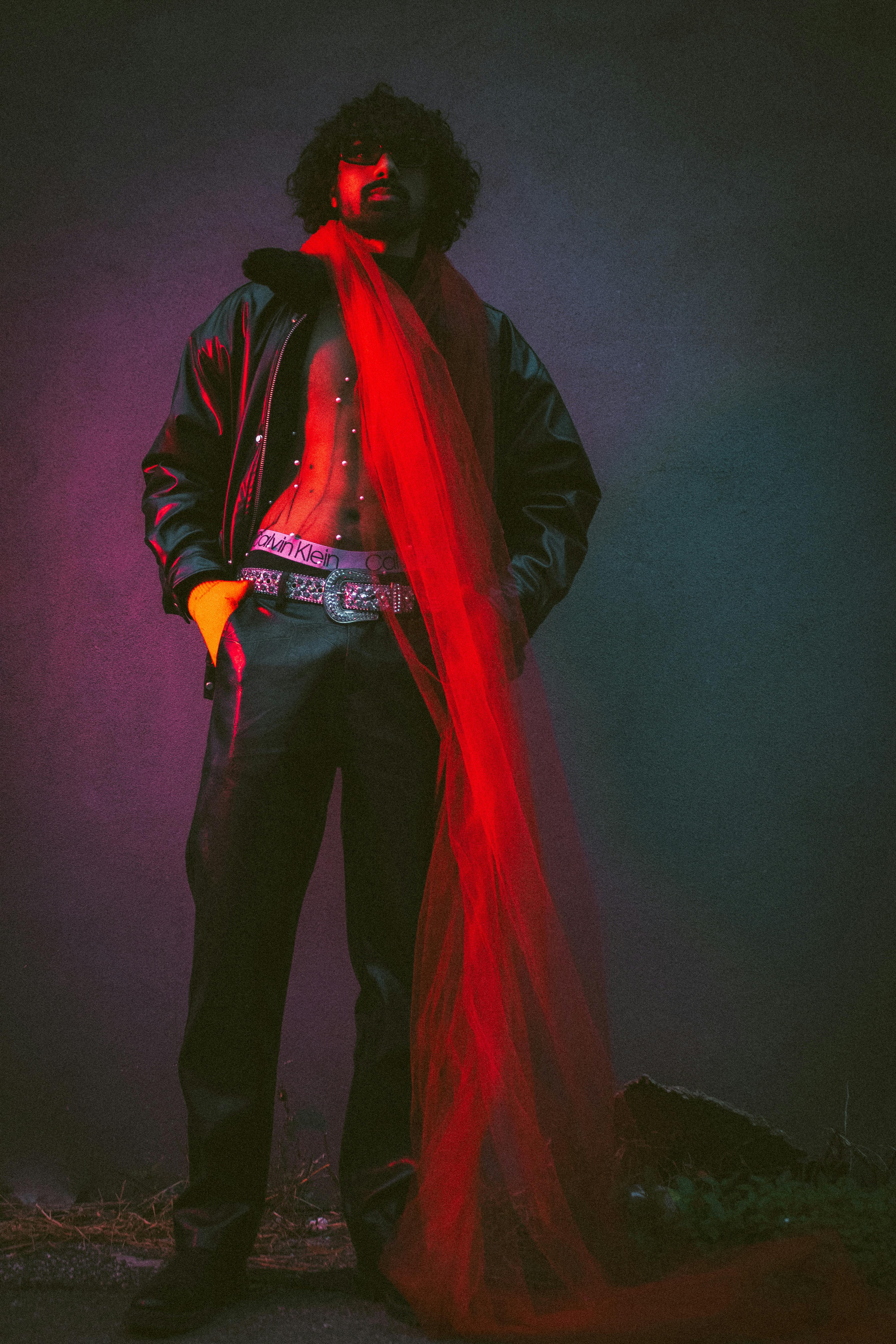 Man Posing in Jacket and with Veil · Free Stock Photo