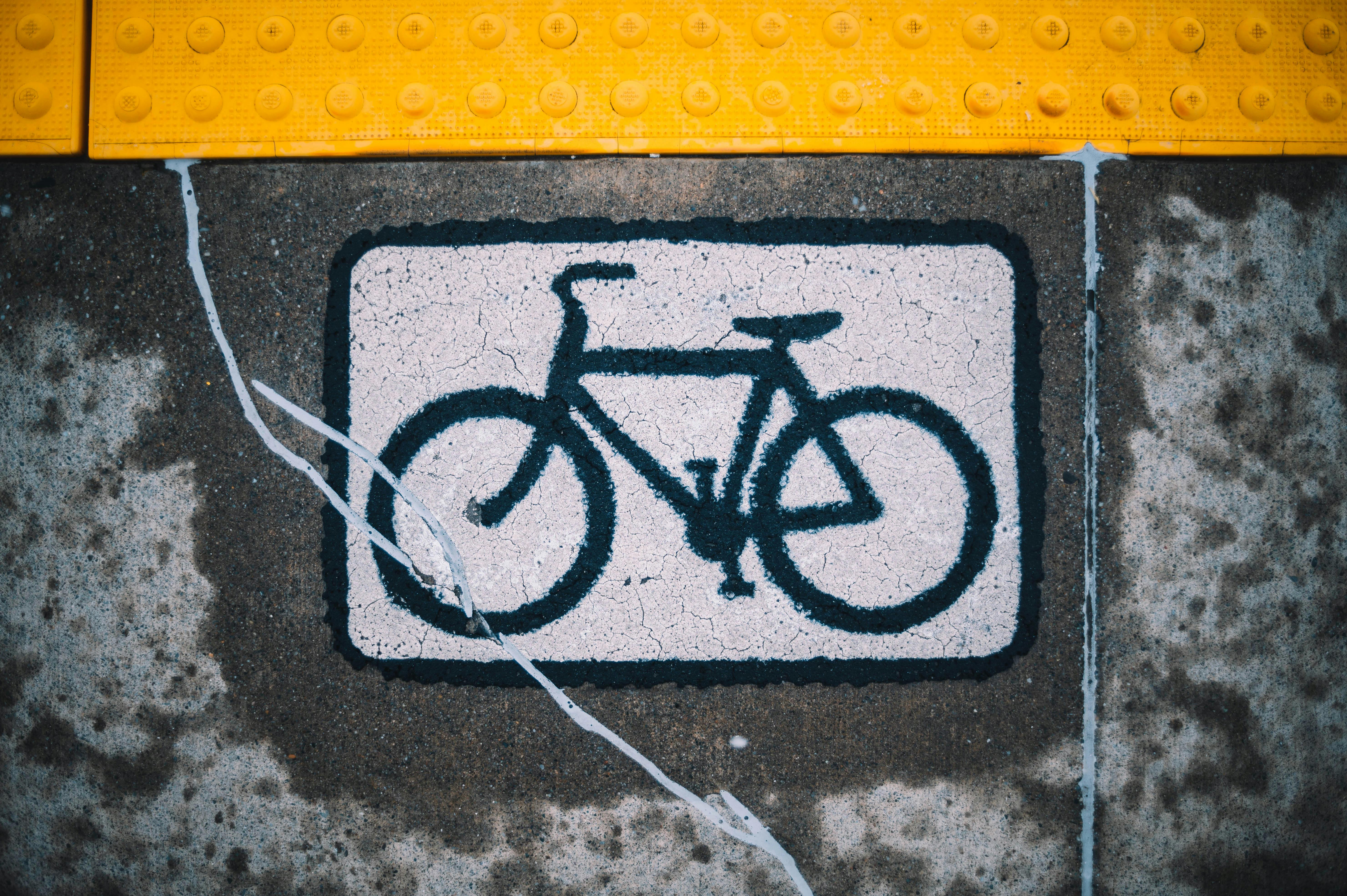 White Bicycle Road Sign · Free Stock Photo