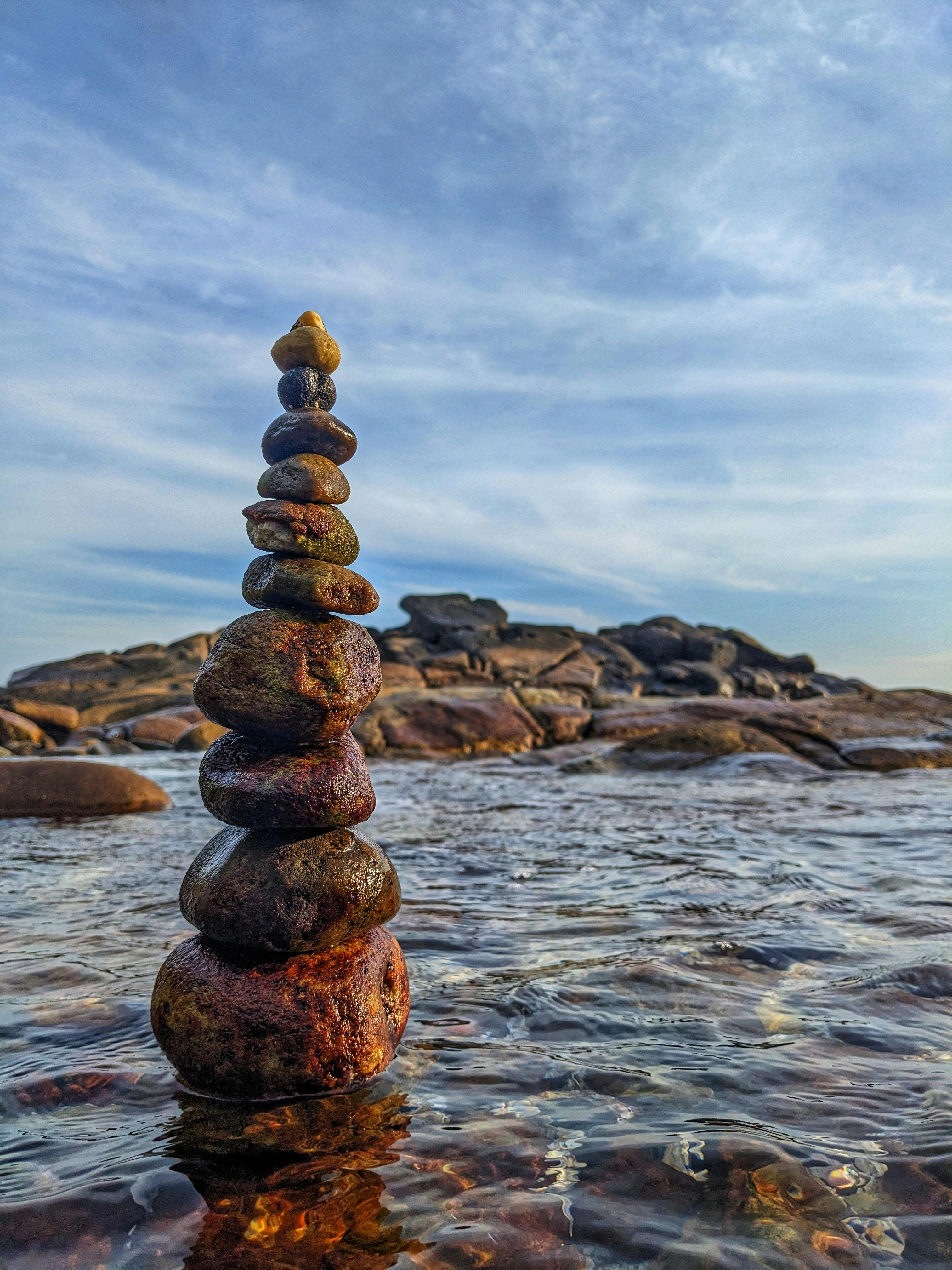 Balancing Stones in Sea · Free Stock Photo
