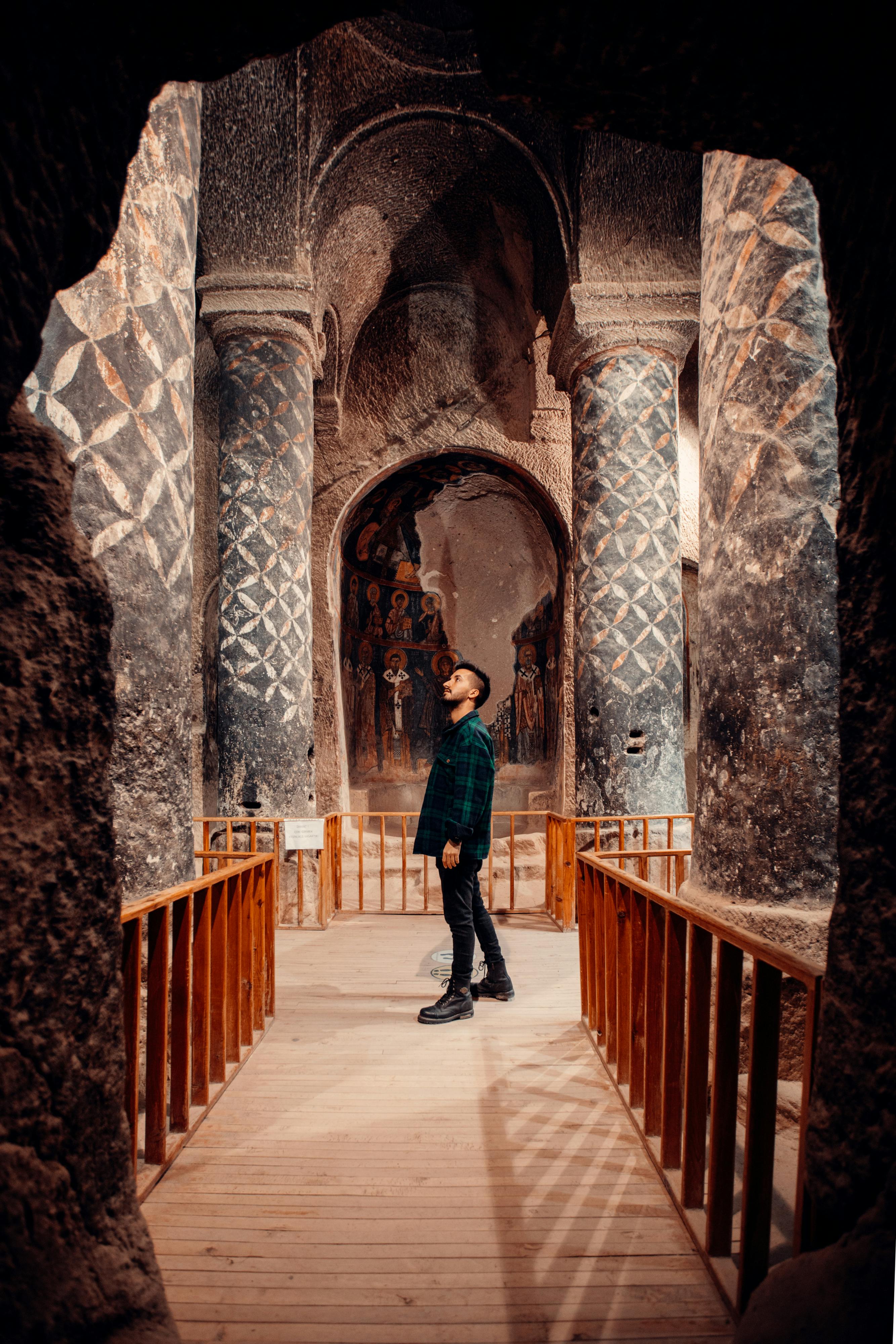 Tourist Visiting in Gumusler Monastery · Free Stock Photo