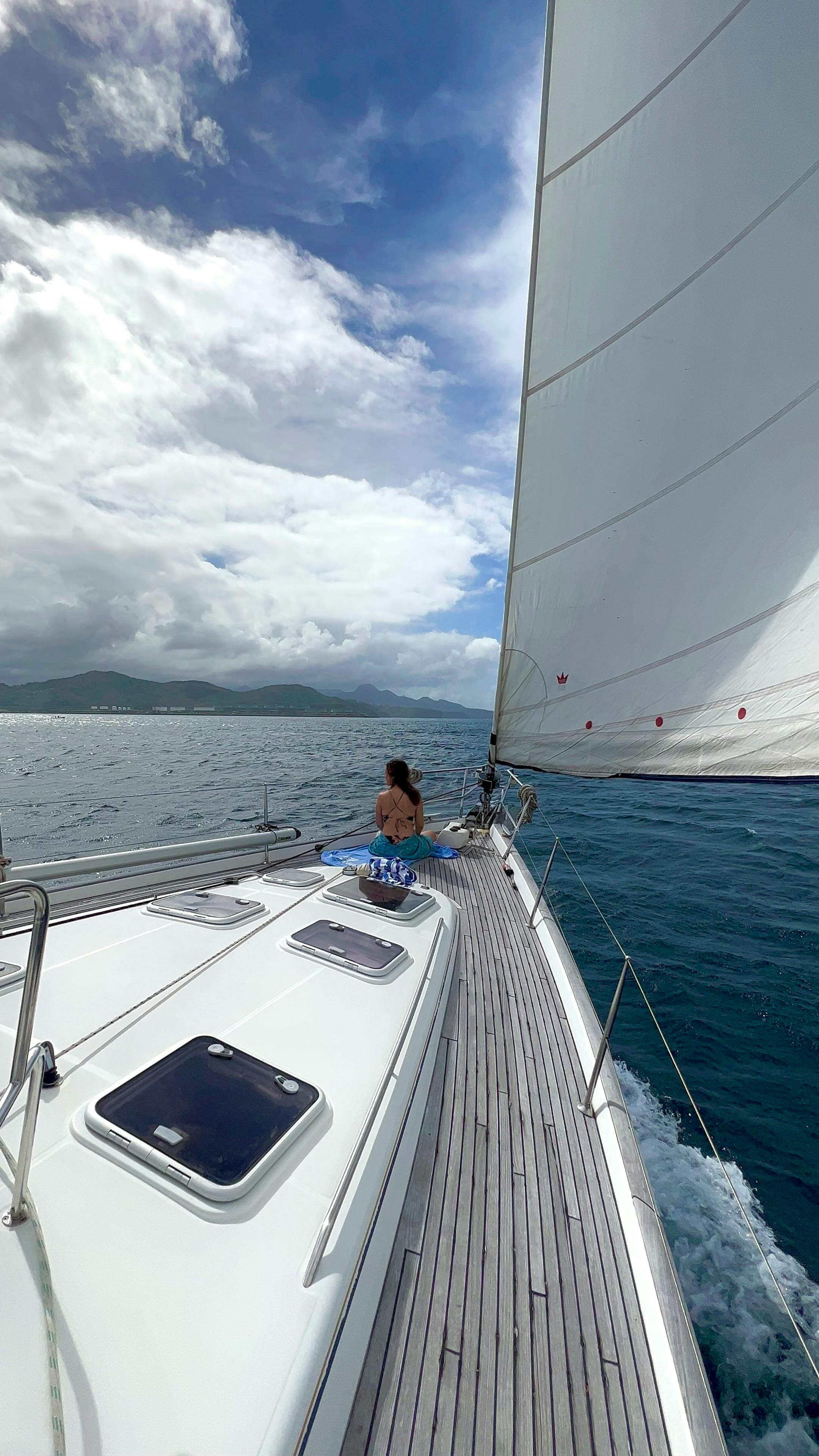 Wide Angle Shot of a Sailing Boat Deck, and Clouds in the Sky · Free ...