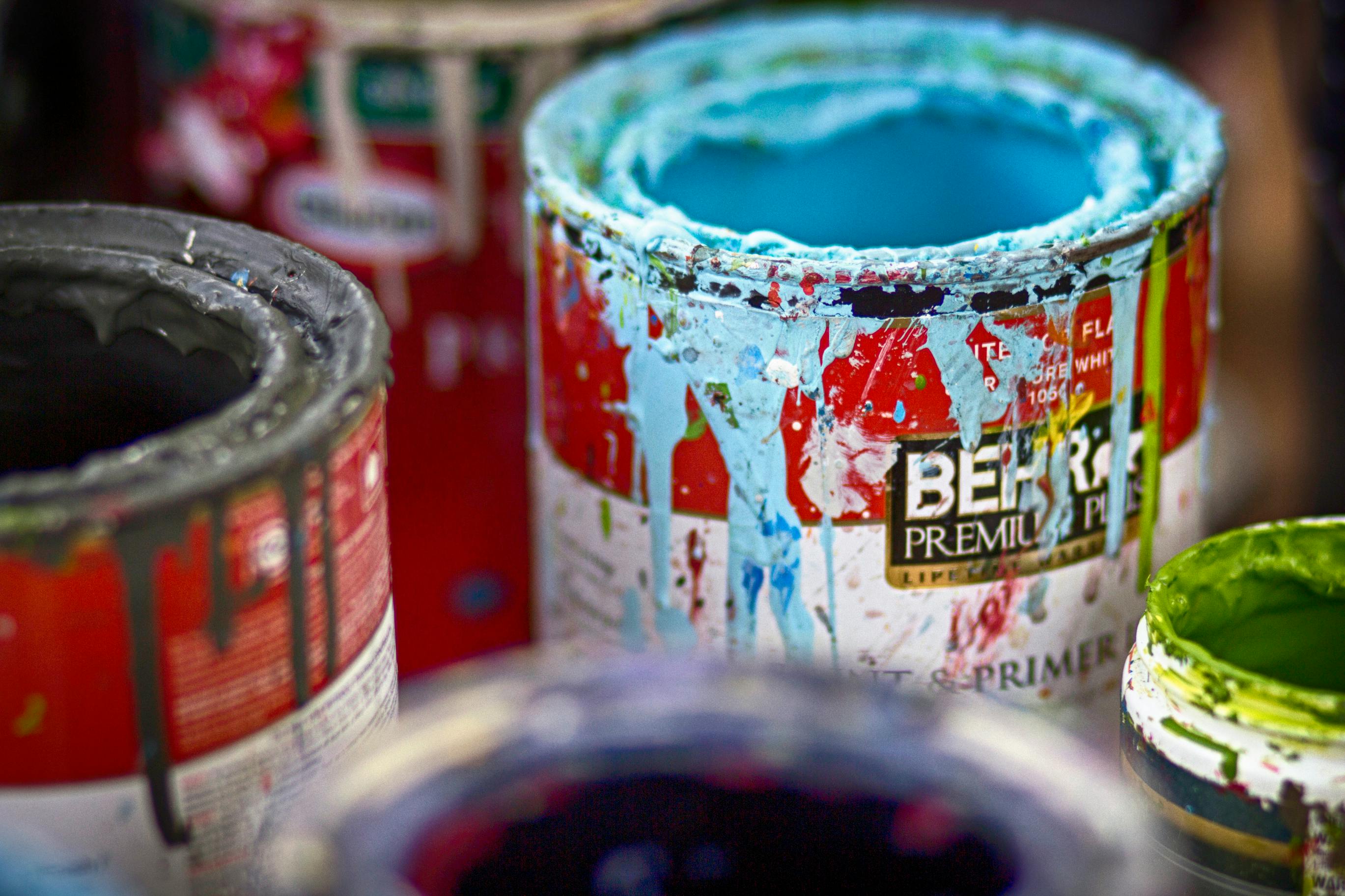 Paint Cans in Close Up Shot · Free Stock Photo