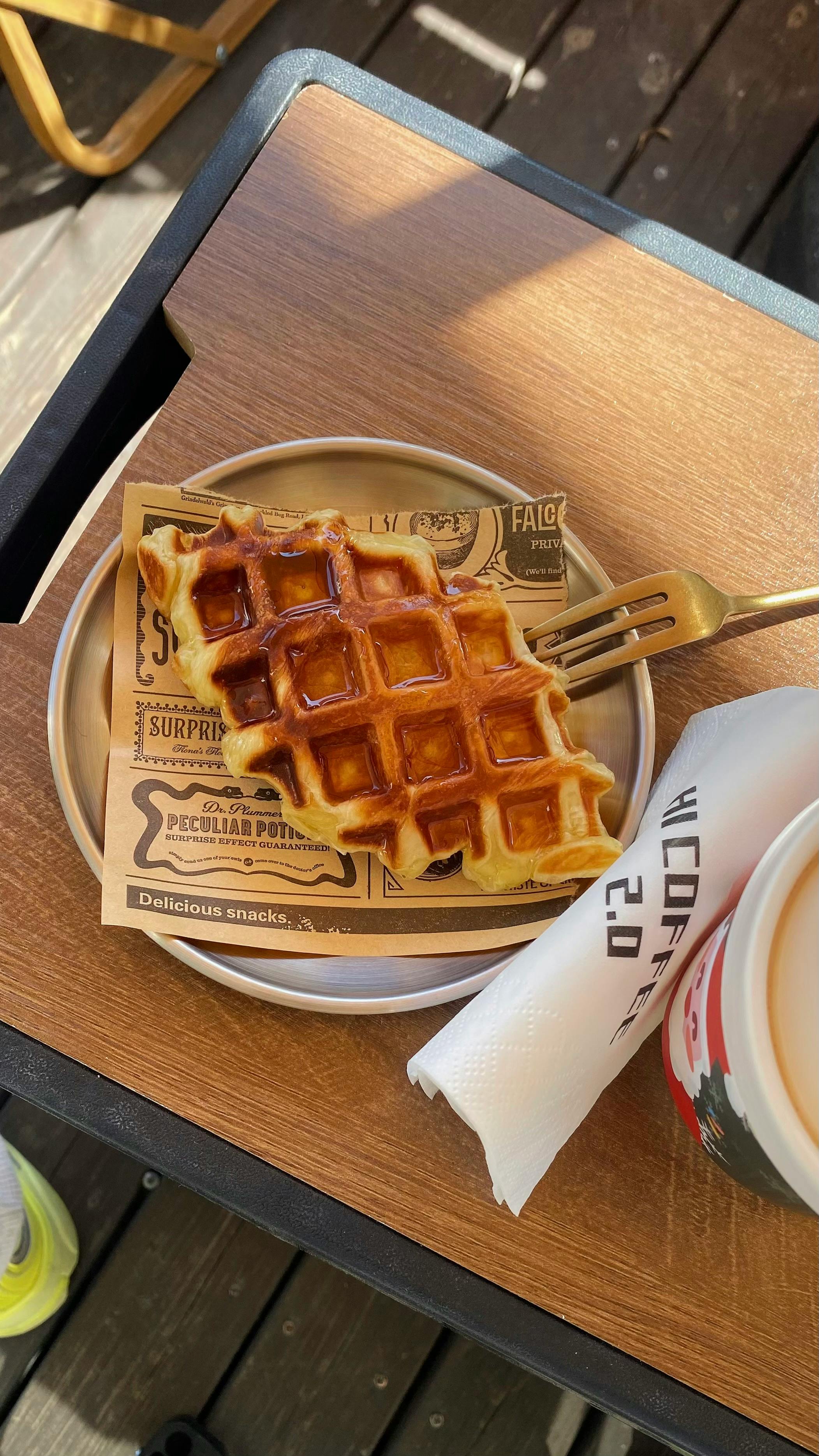 Sweet Waffle on Plate · Free Stock Photo