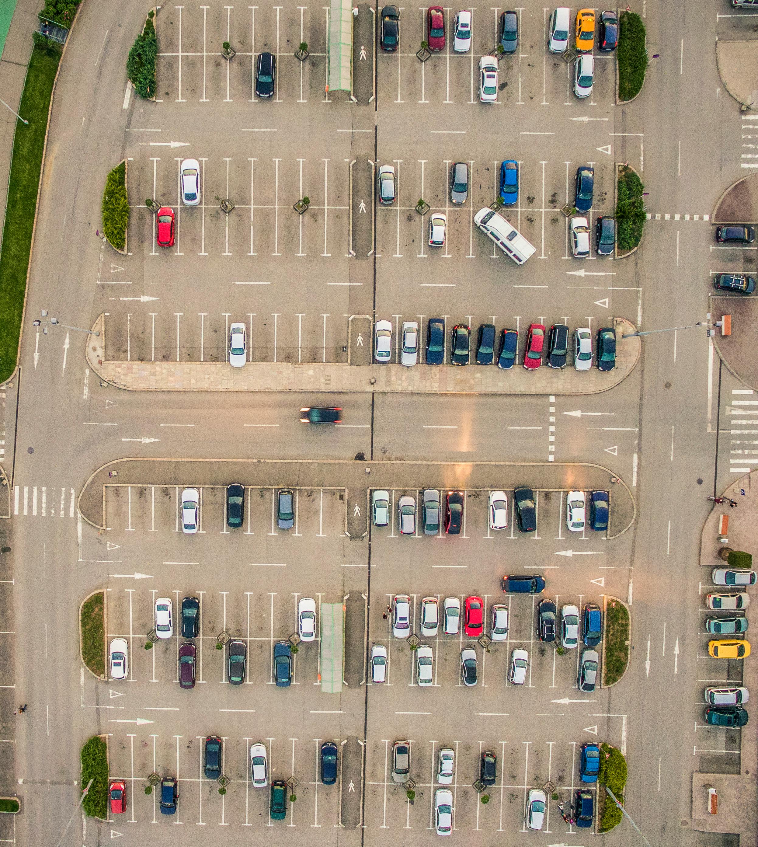 Aerial Photo of a Parking Lot · Free Stock Photo