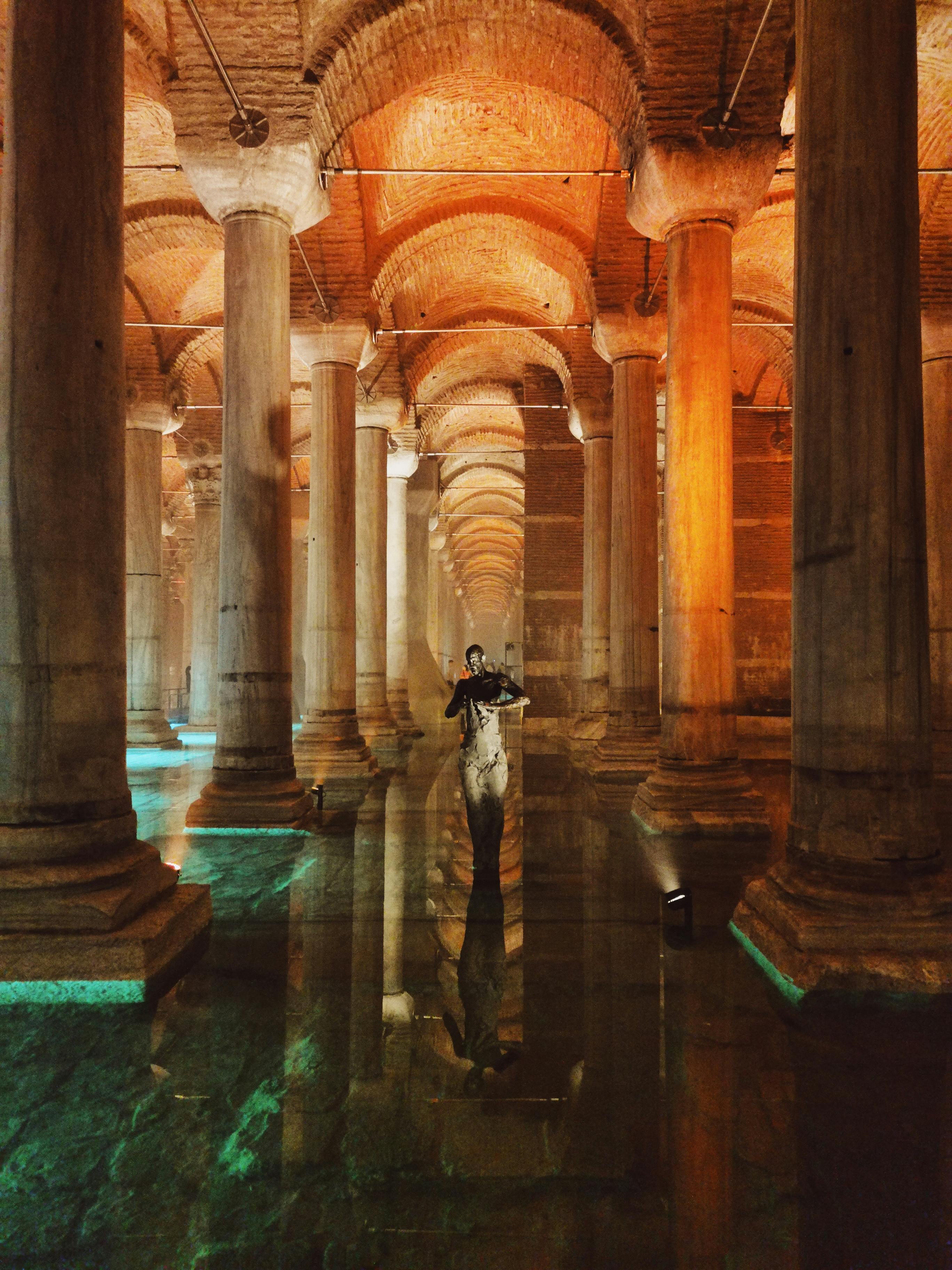 Interior of Basilica Cistern · Free Stock Photo