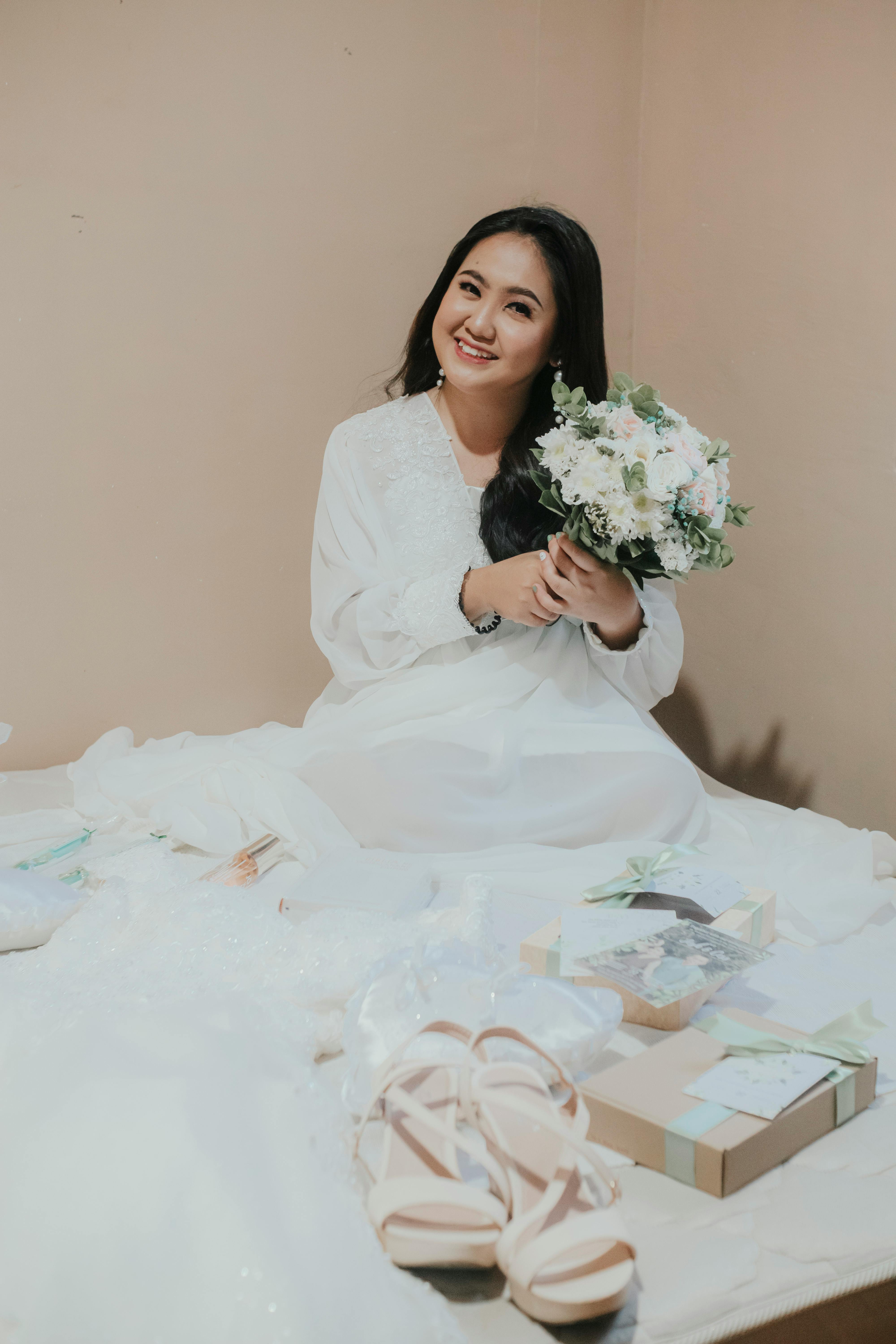 Beautiful Bride Getting Dressed · Free Stock Photo
