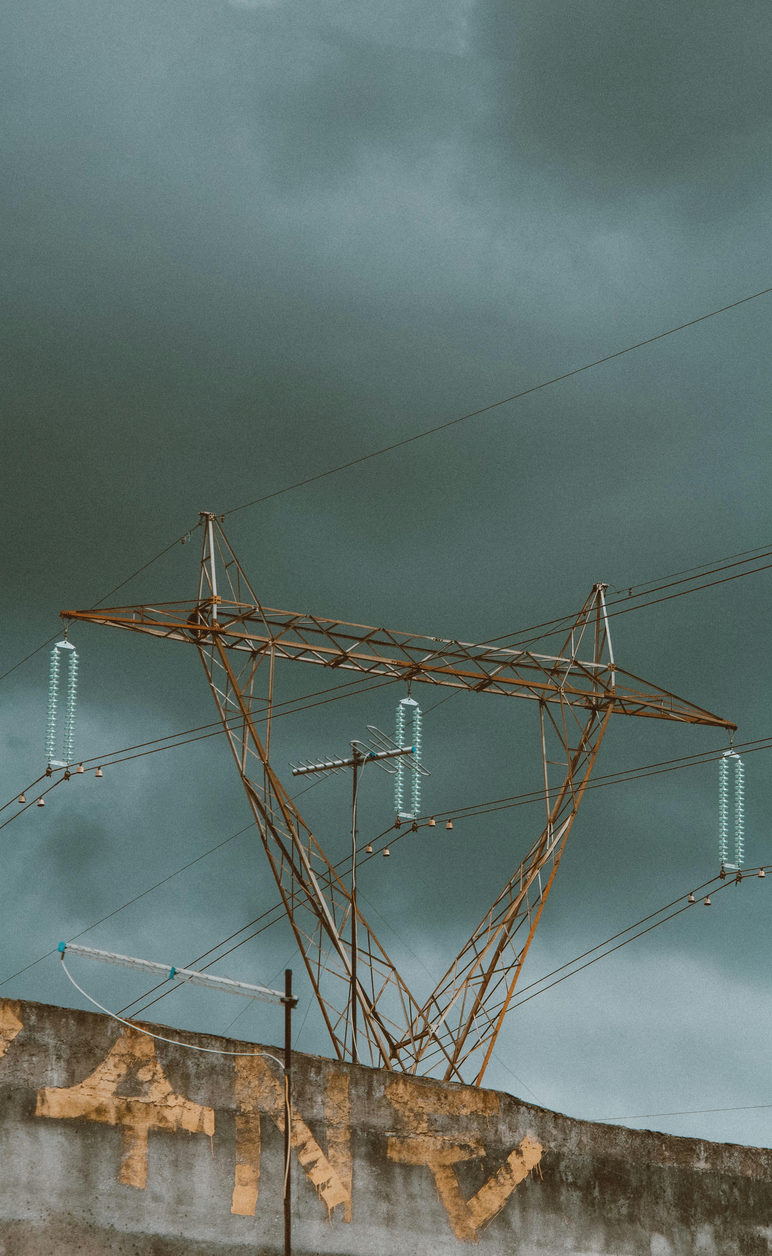 Overcast over Power Lines · Free Stock Photo
