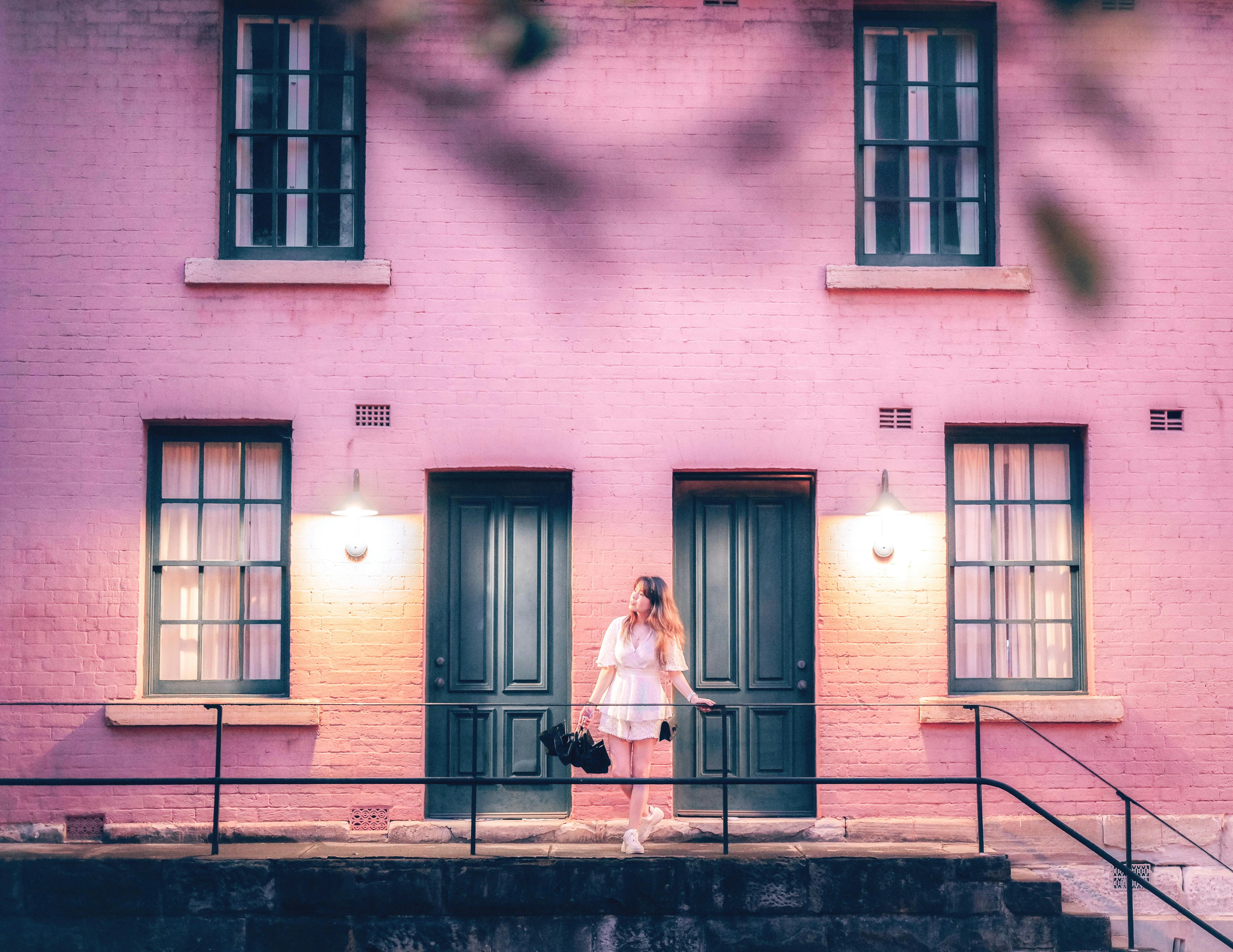 Pink Wall of Residential Building · Free Stock Photo