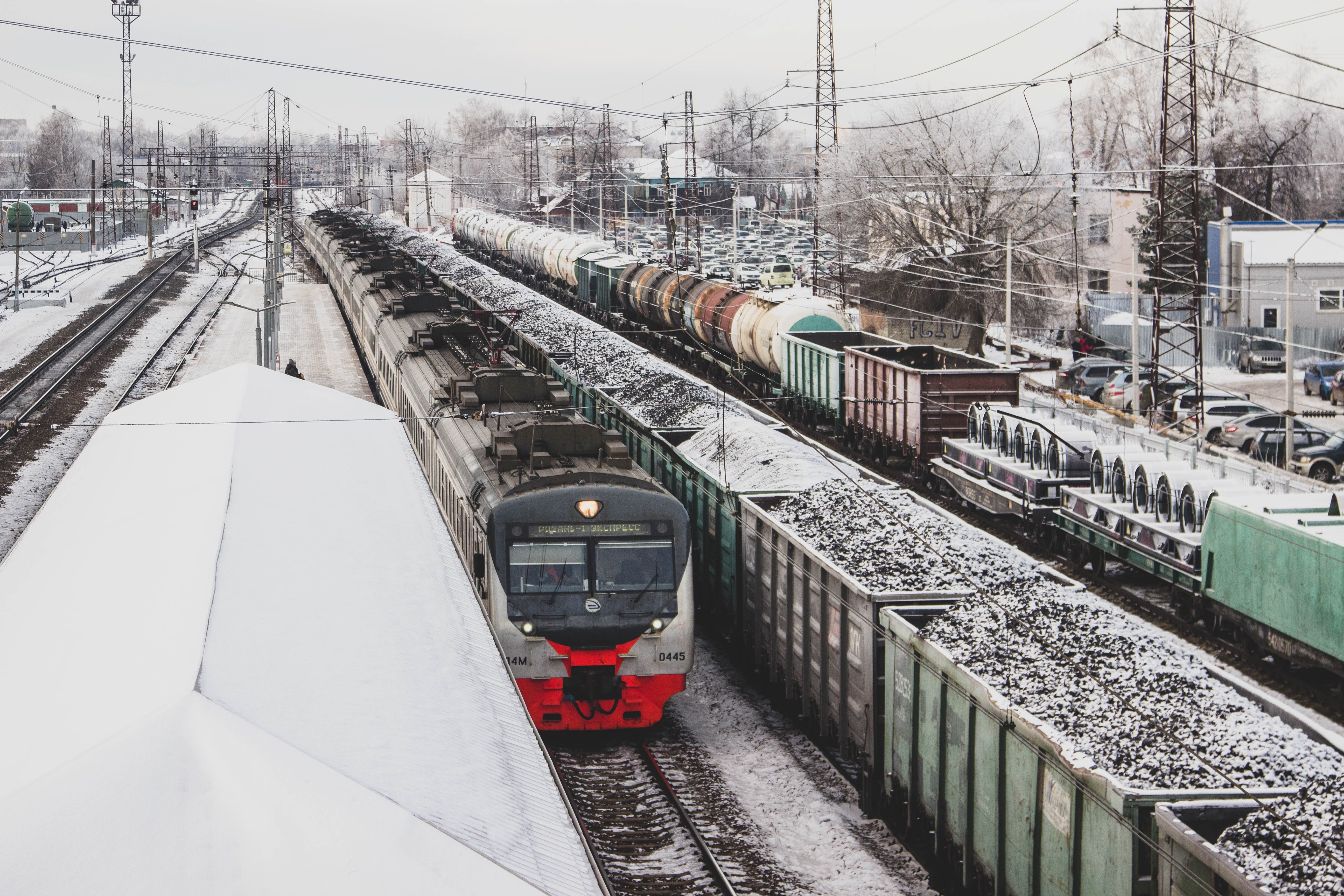 Train on Bridge in Snowy Winter · Free Stock Photo