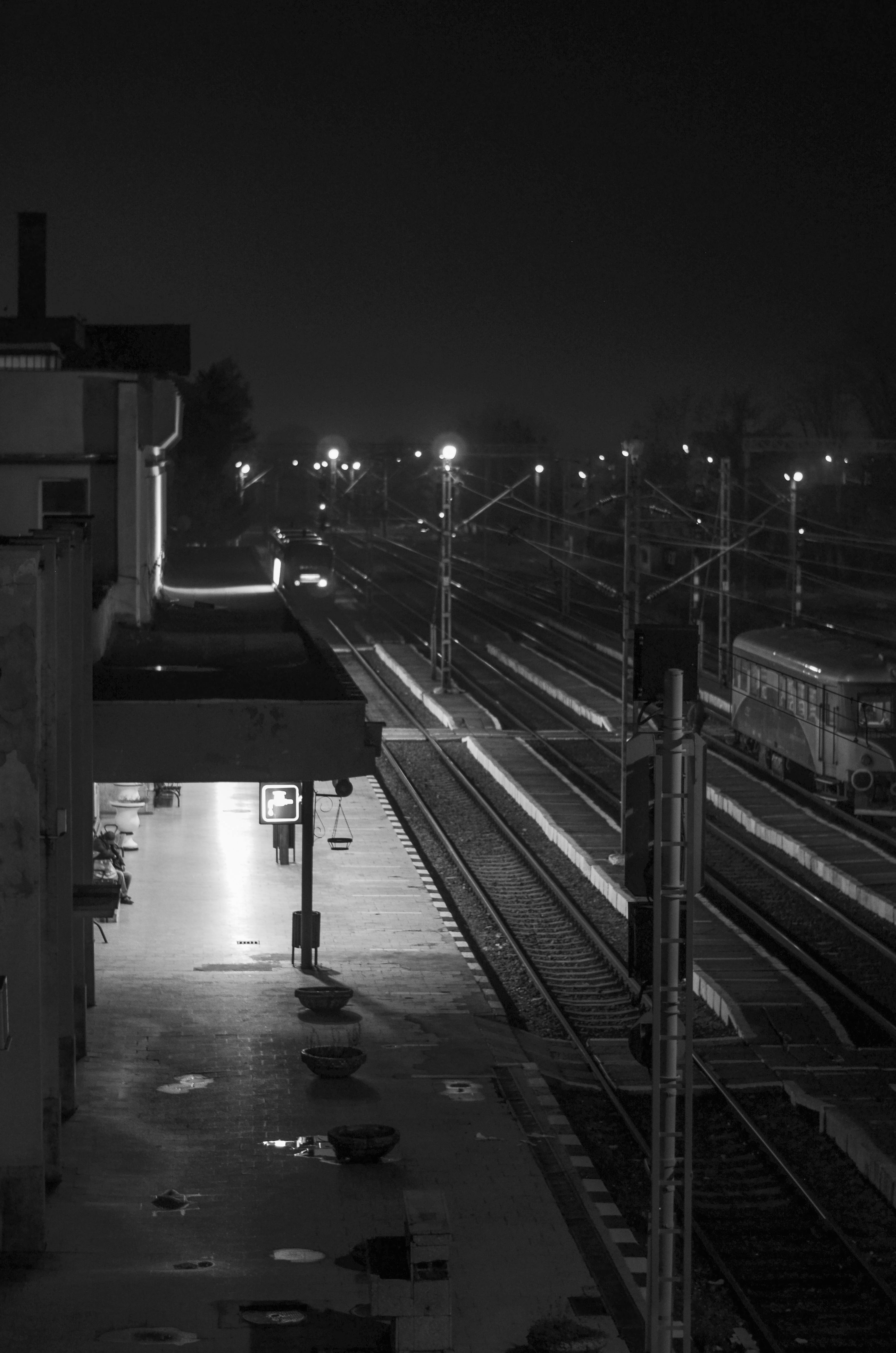 Grayscale Architectural Photography of Empty Train Station · Free Stock ...