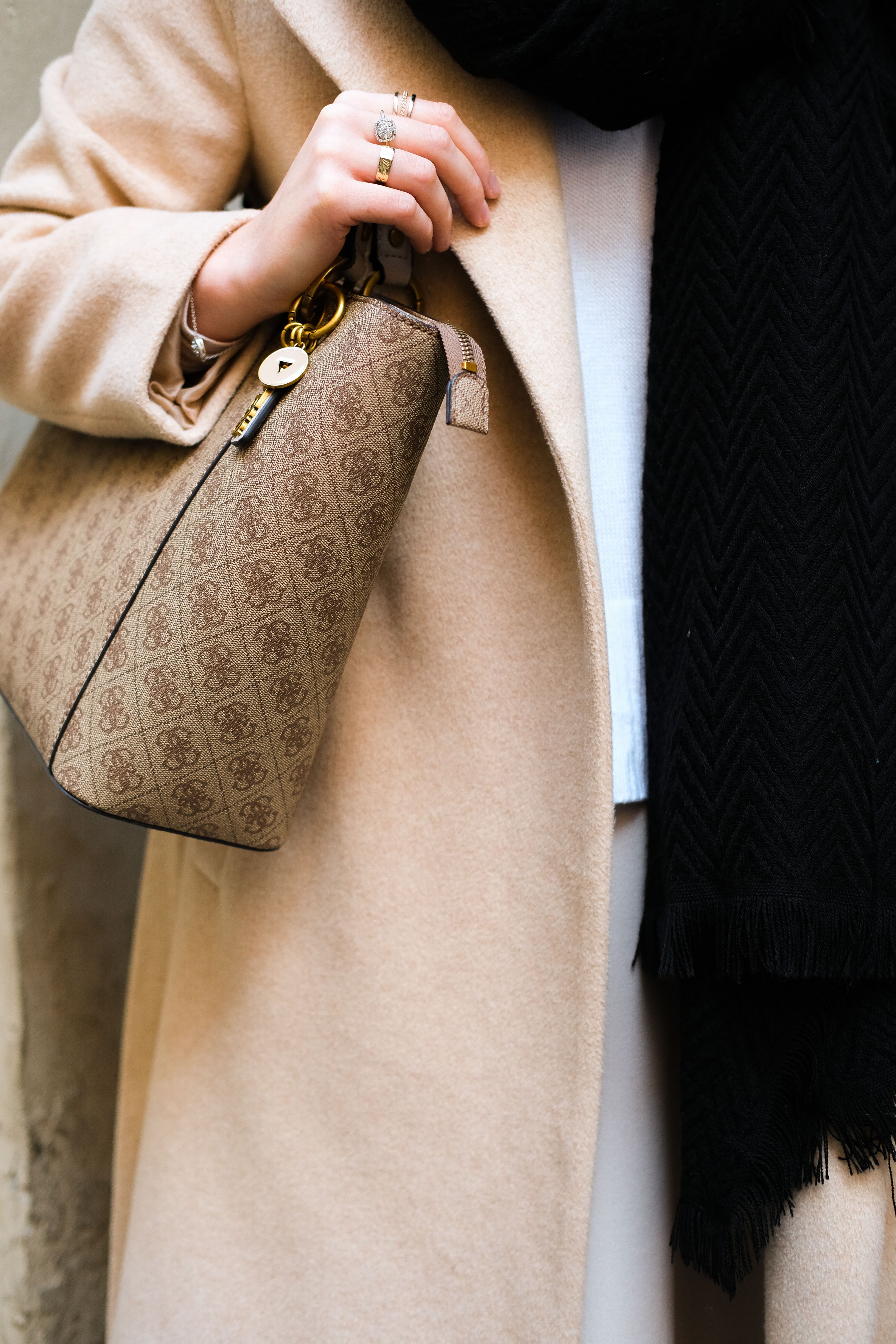 Woman Wearing a Coat with a Handbag · Free Stock Photo