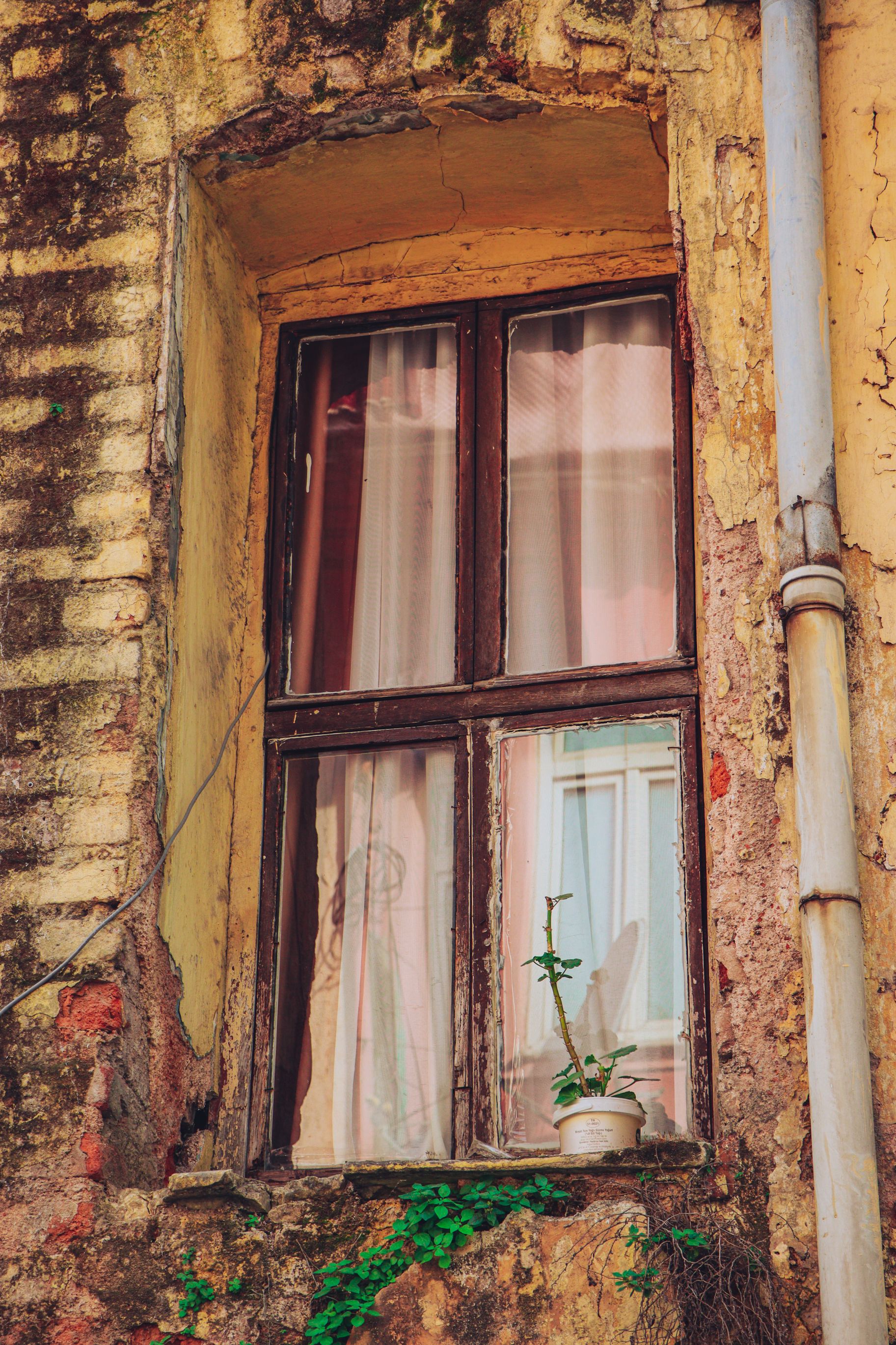 Black Metal Window Frame on Brick Wall · Free Stock Photo
