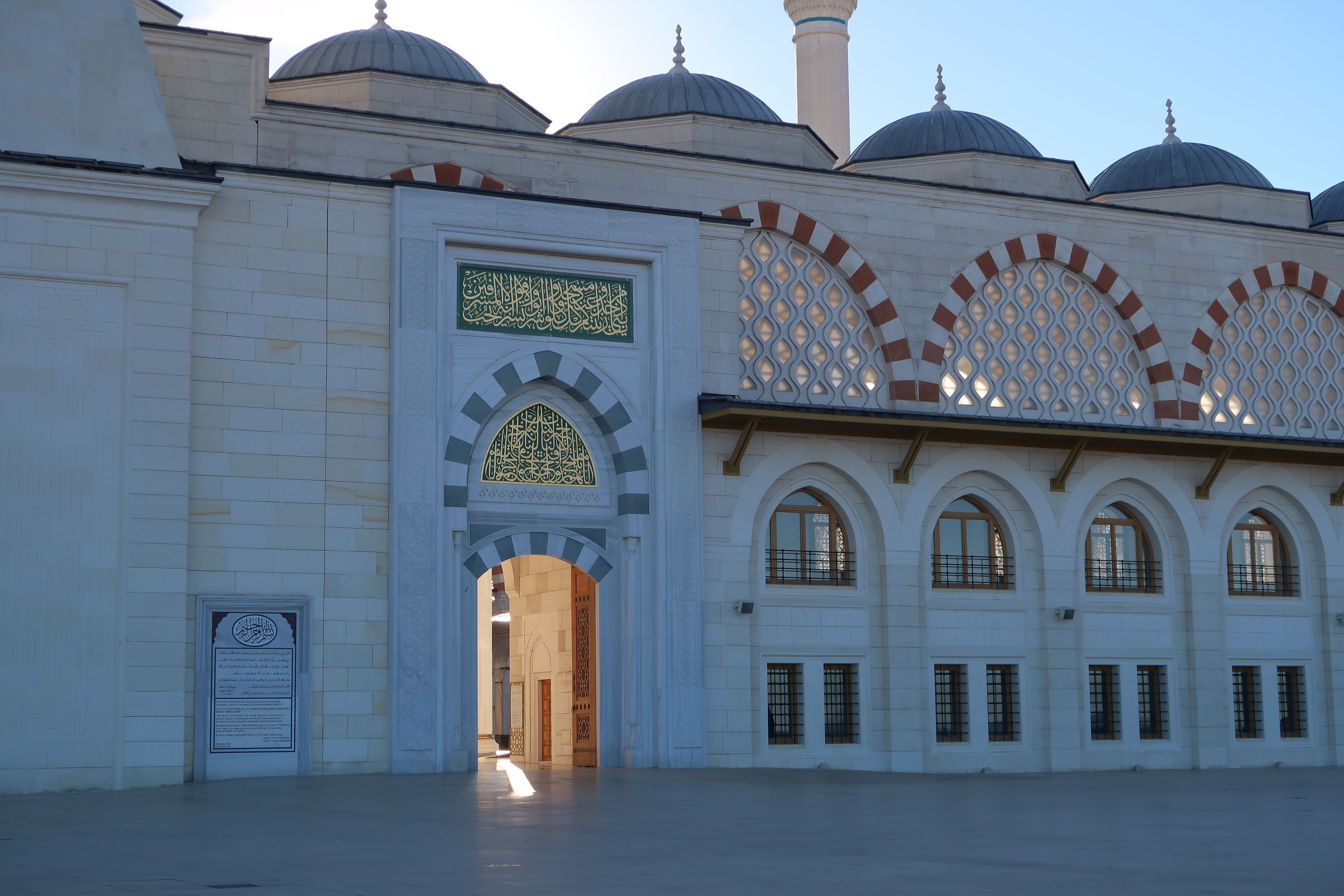 Camlica Mosque Under Night Sky with Full Moon · Free Stock Photo