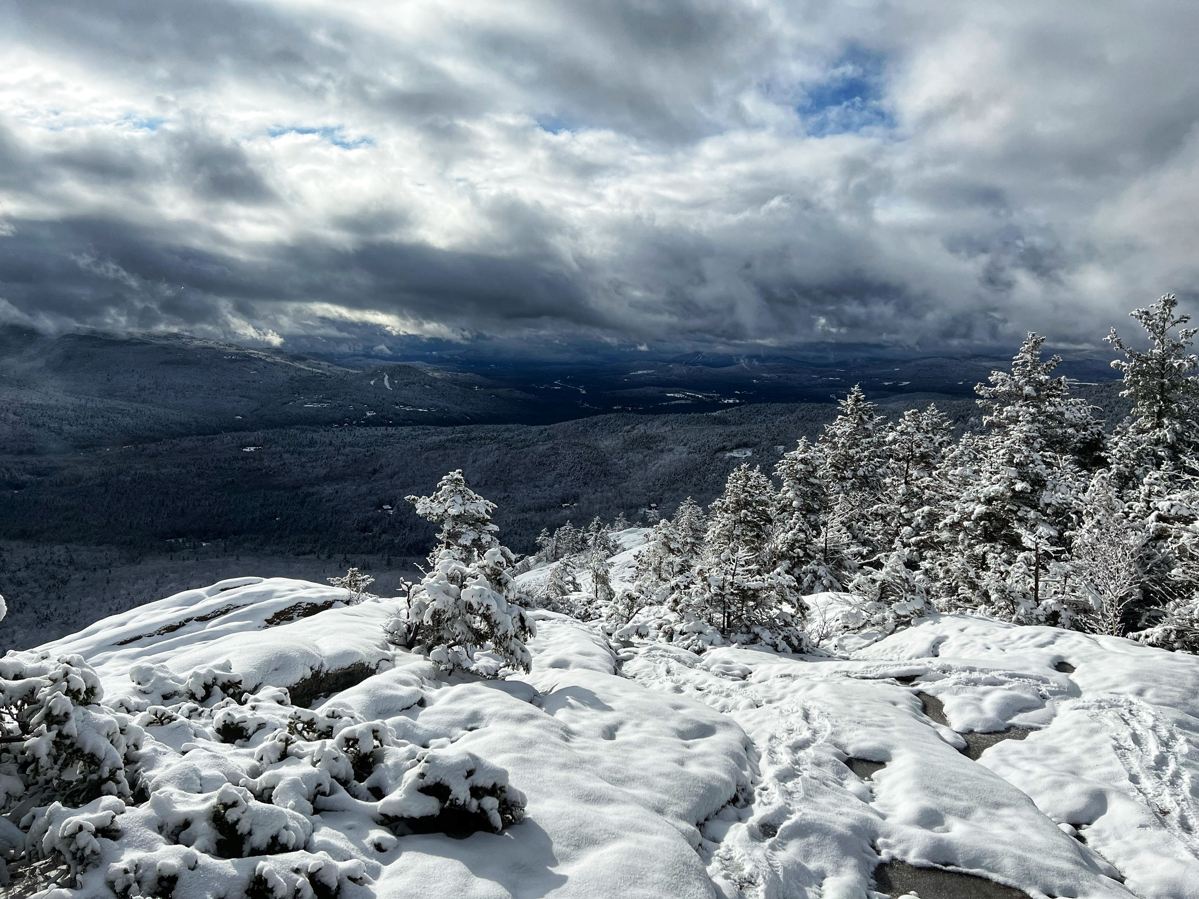 Snowcapped Hill and Trees · Free Stock Photo