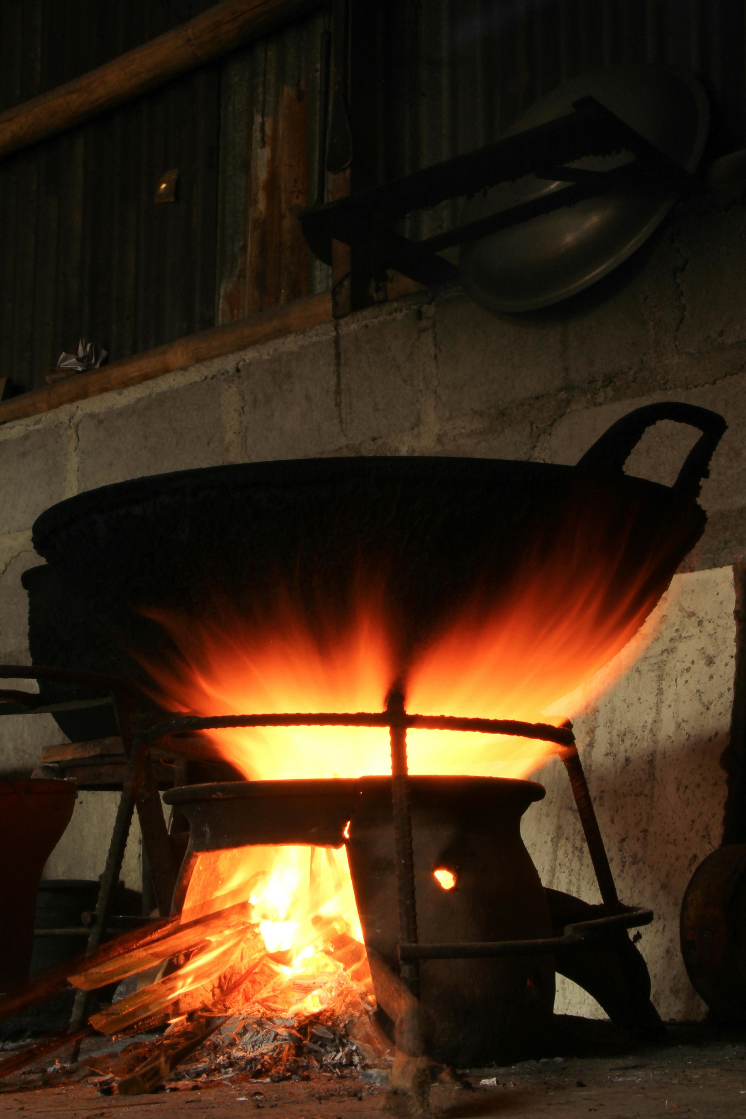 Large Wok over Fireplace · Free Stock Photo
