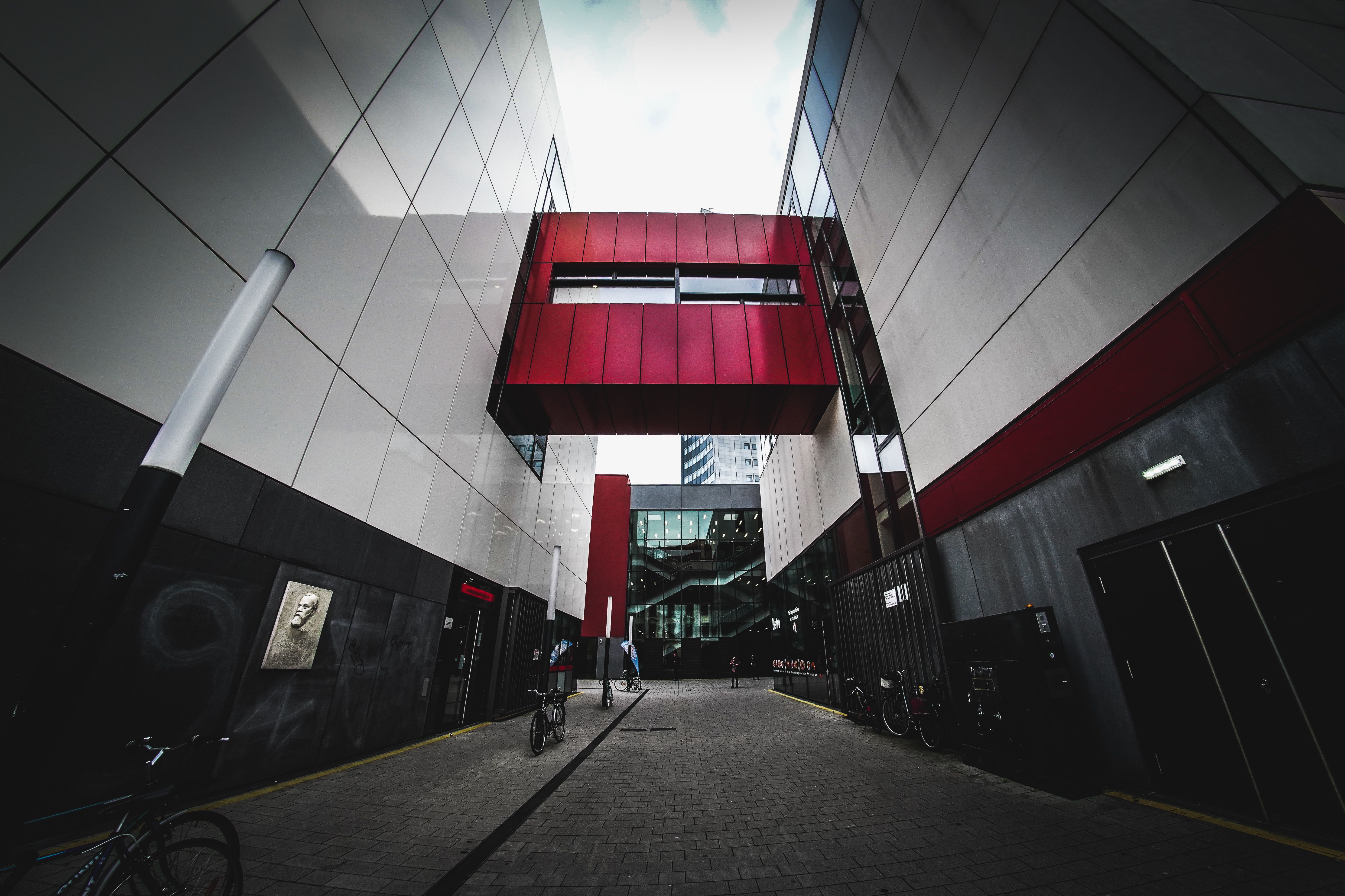 Alley between Office Buildings · Free Stock Photo