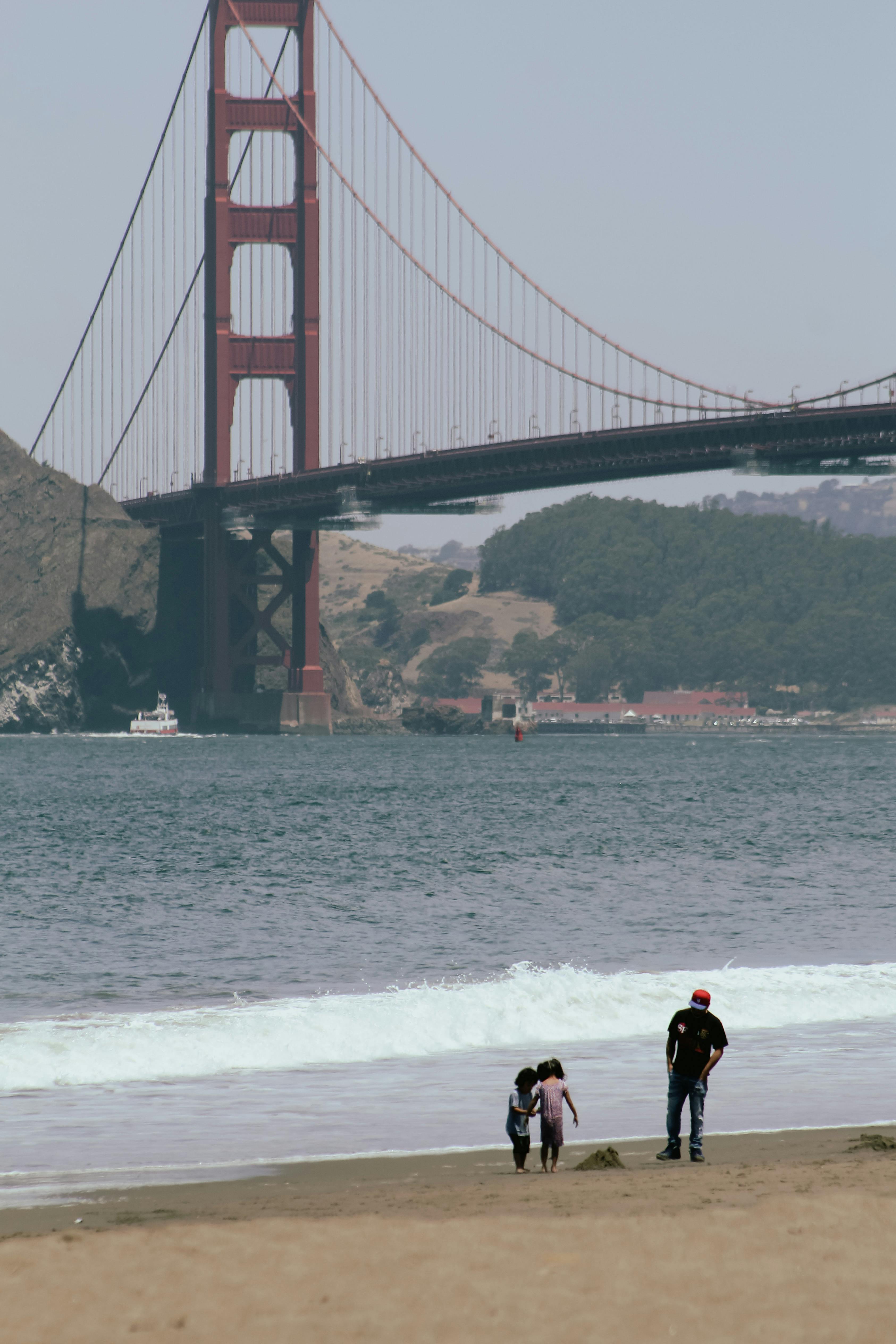 Solid Steel Bridge Construction and Sea Waves · Free Stock Photo