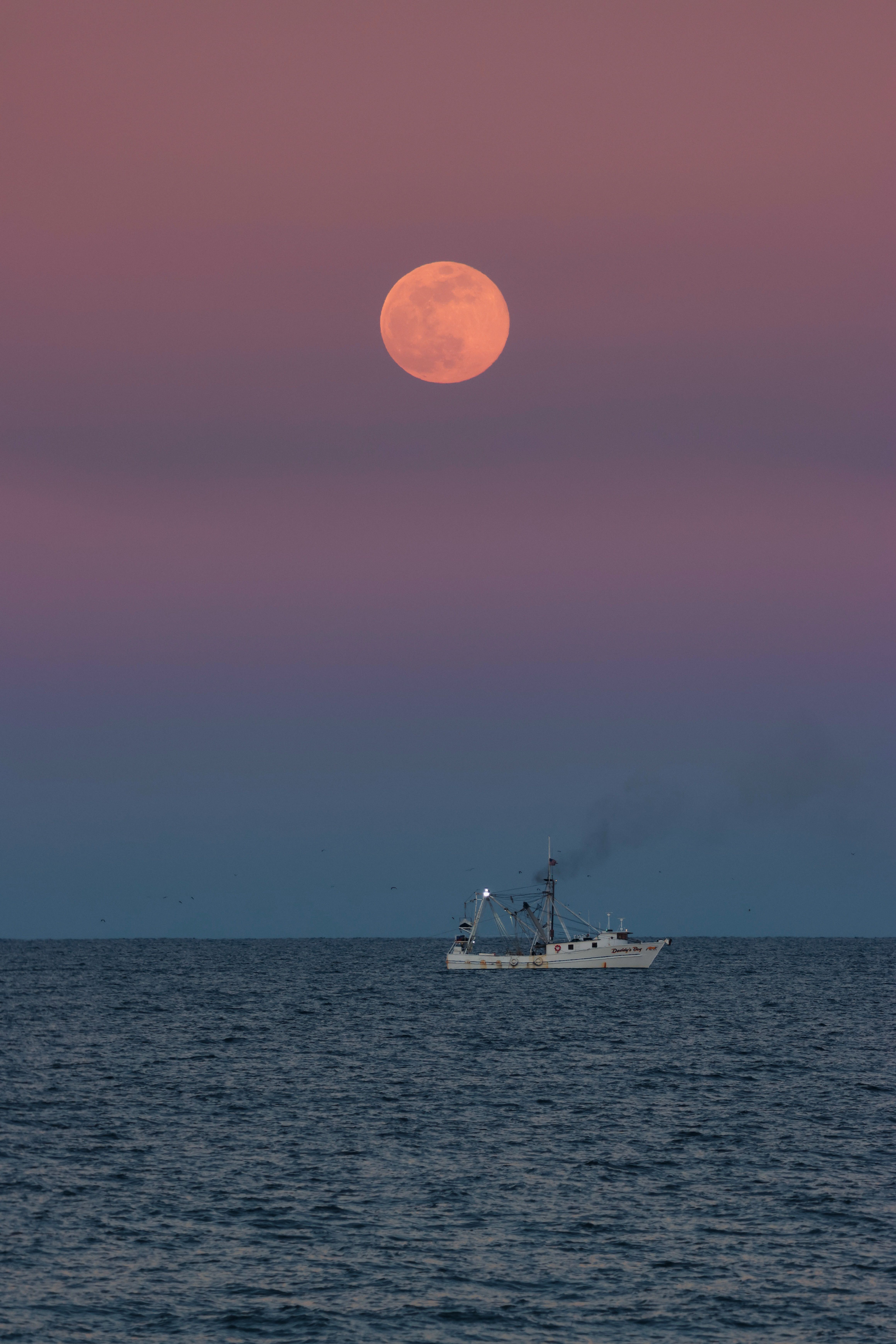 Ship Sailing on the Sea under a Full Moon in the Sky · Free Stock Photo