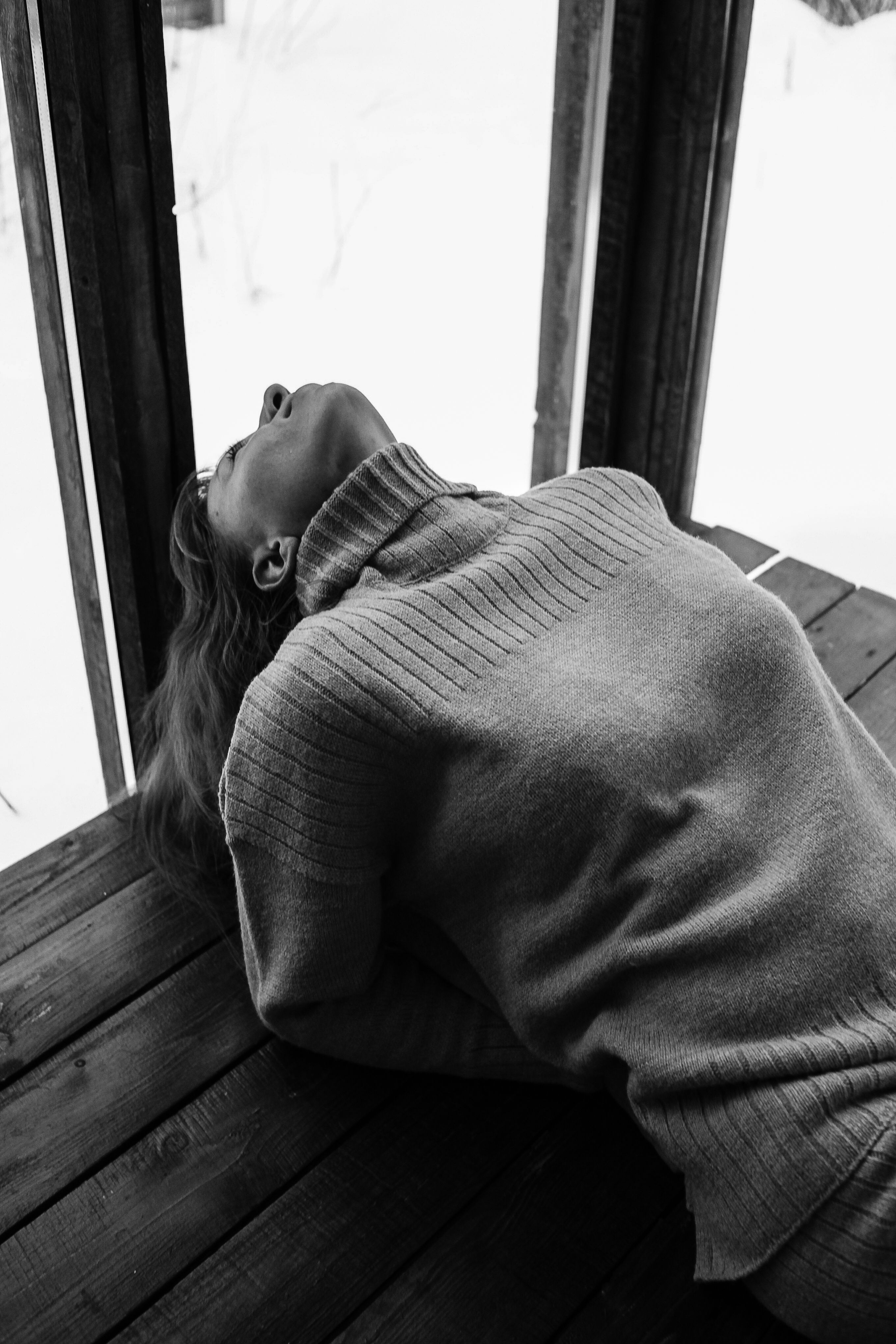 A Woman Leaning Back · Free Stock Photo