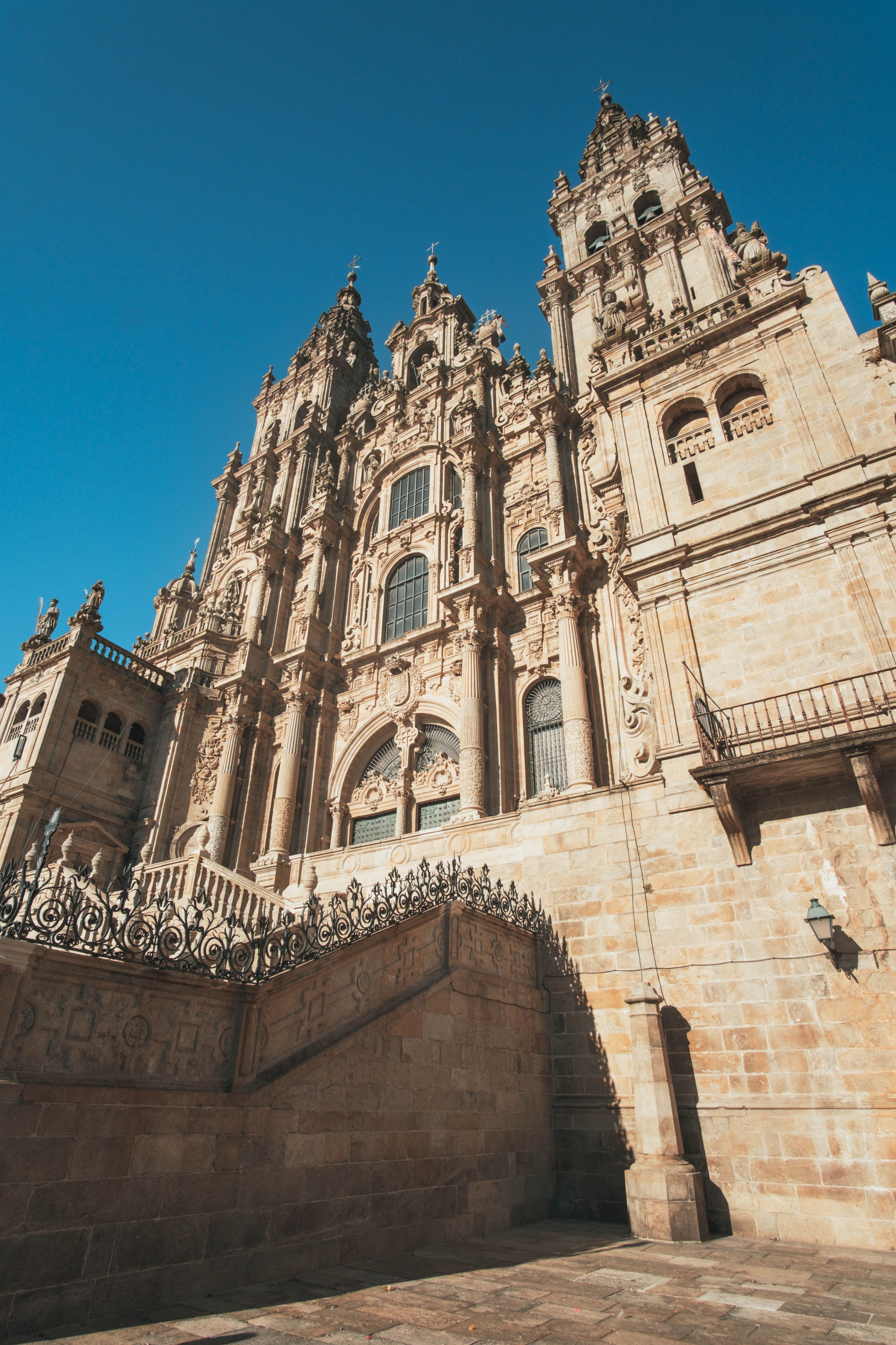 Low Angle Shot of the Santiago de Compostela Cathedral in Galicia ...