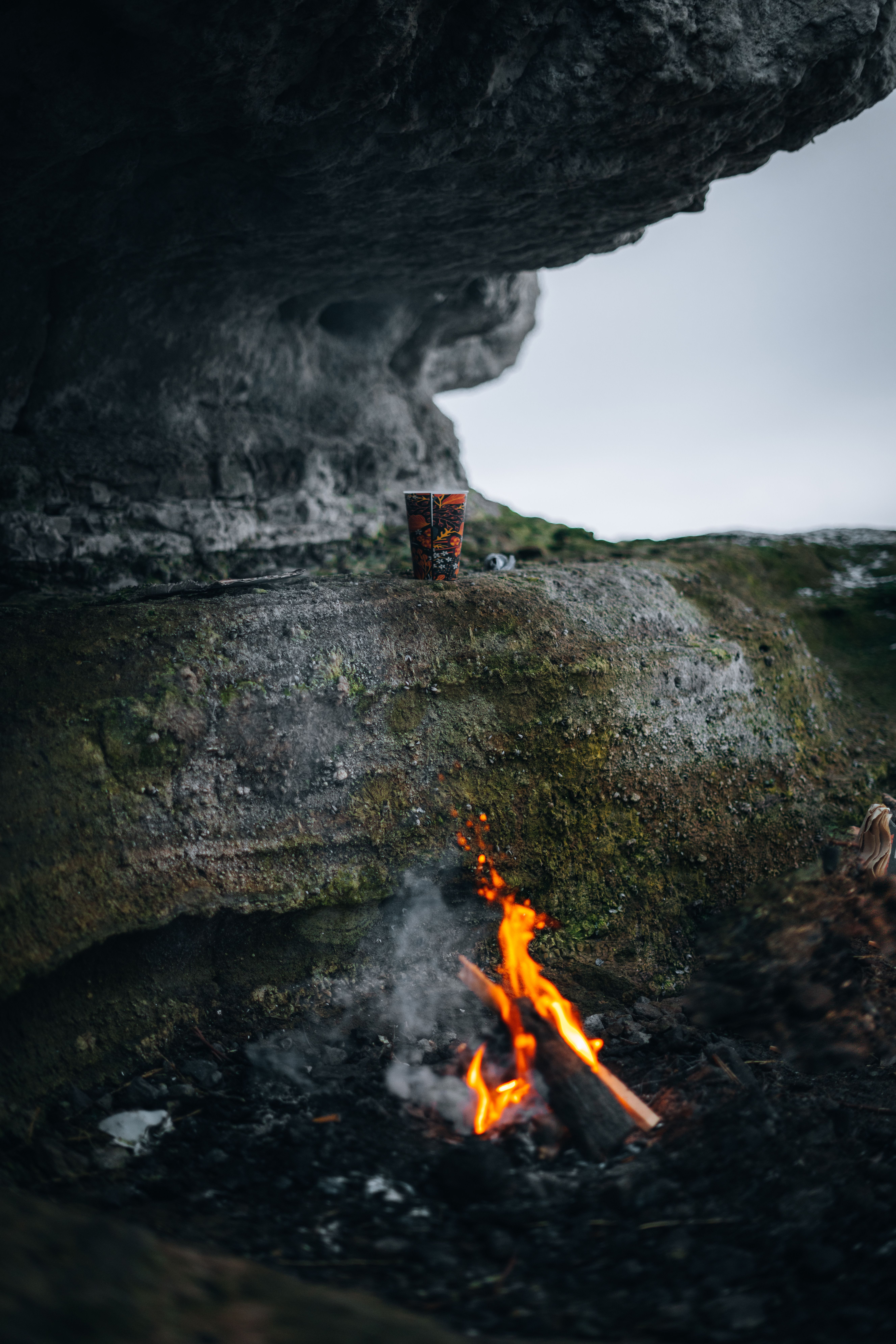 Campfire in Cave · Free Stock Photo