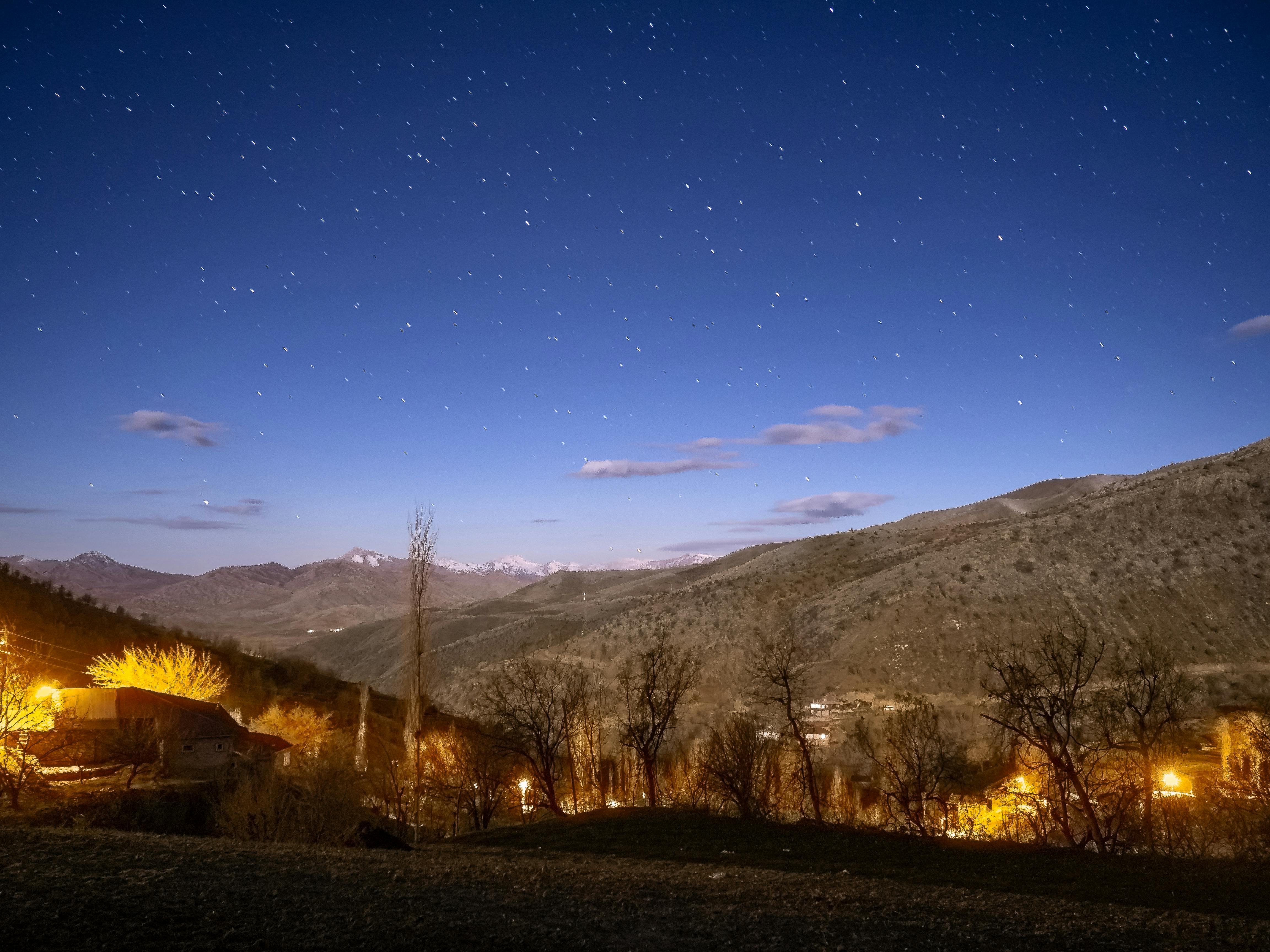Hill Ranges under a Starry Sky · Free Stock Photo