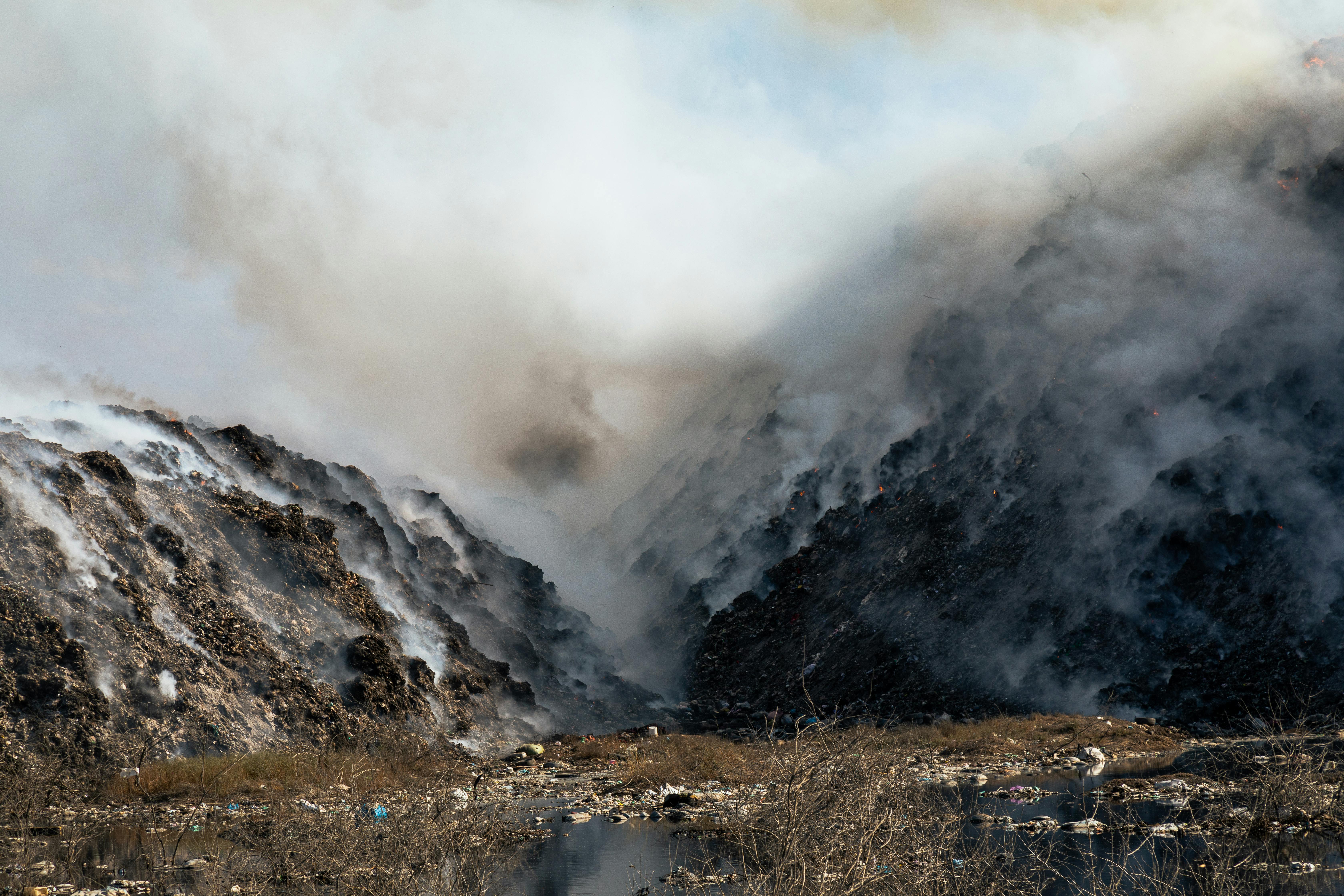 View of Burning Piles of Waste · Free Stock Photo