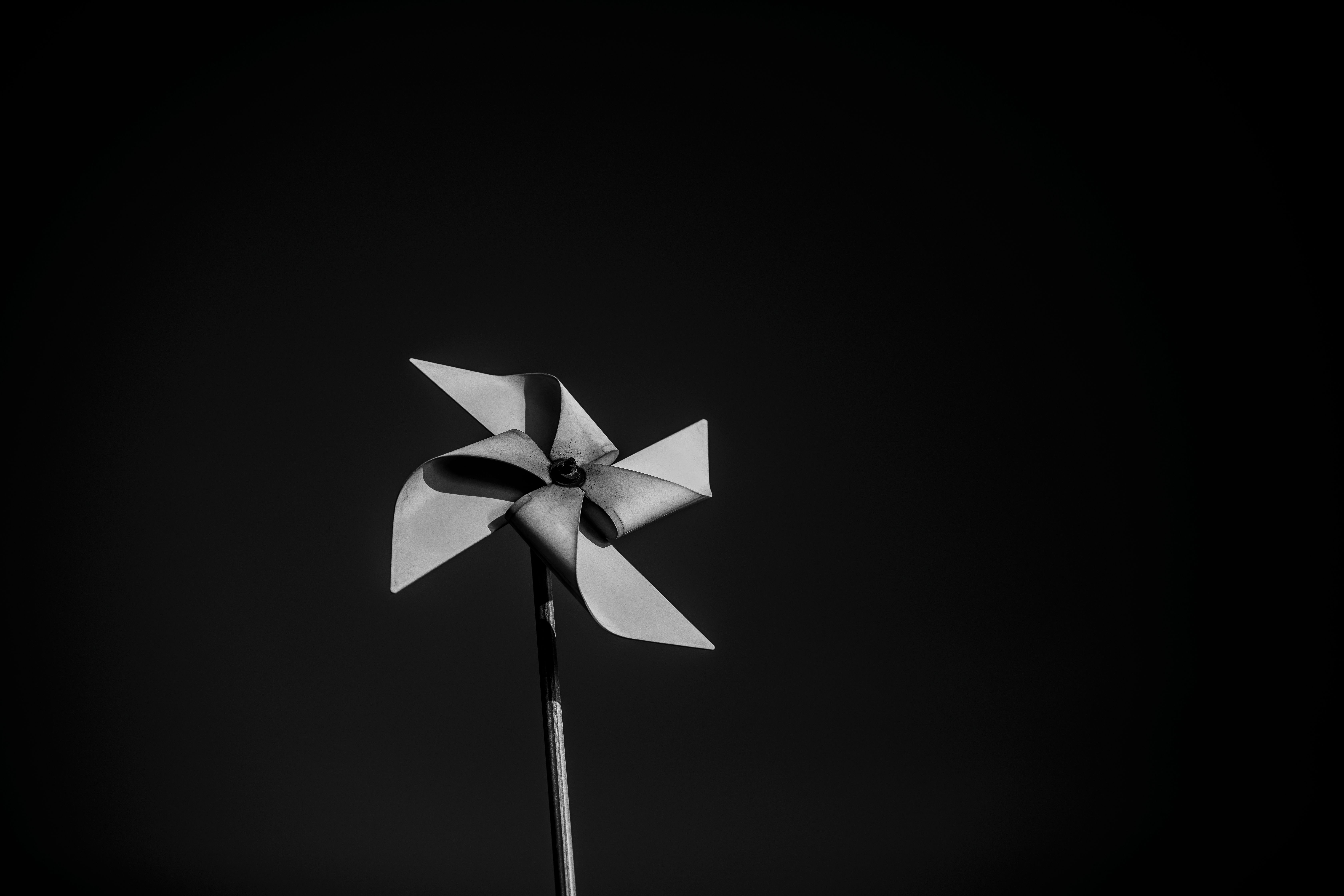 Grayscale Photo of a Pinwheel · Free Stock Photo