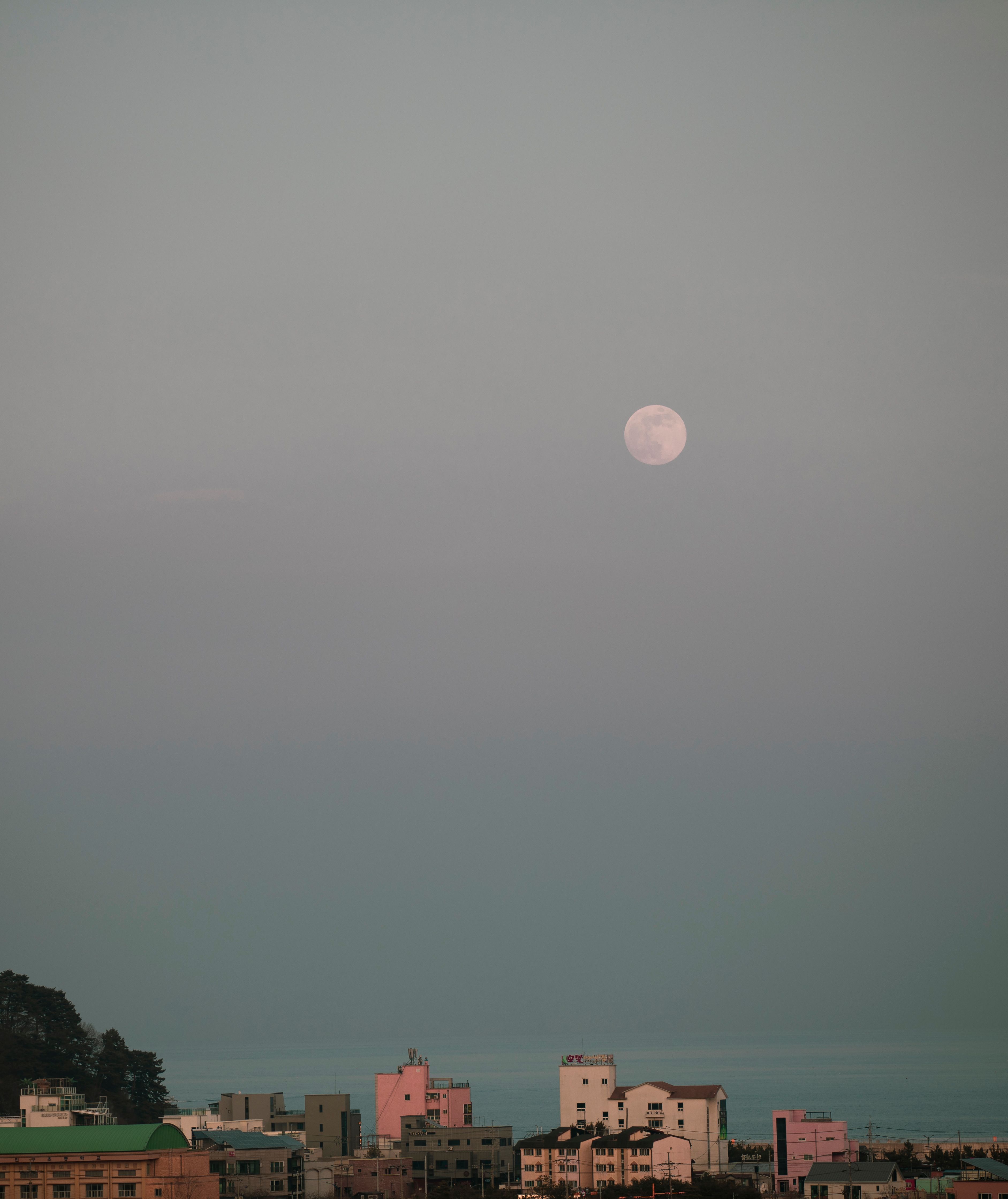 Moon over Town · Free Stock Photo