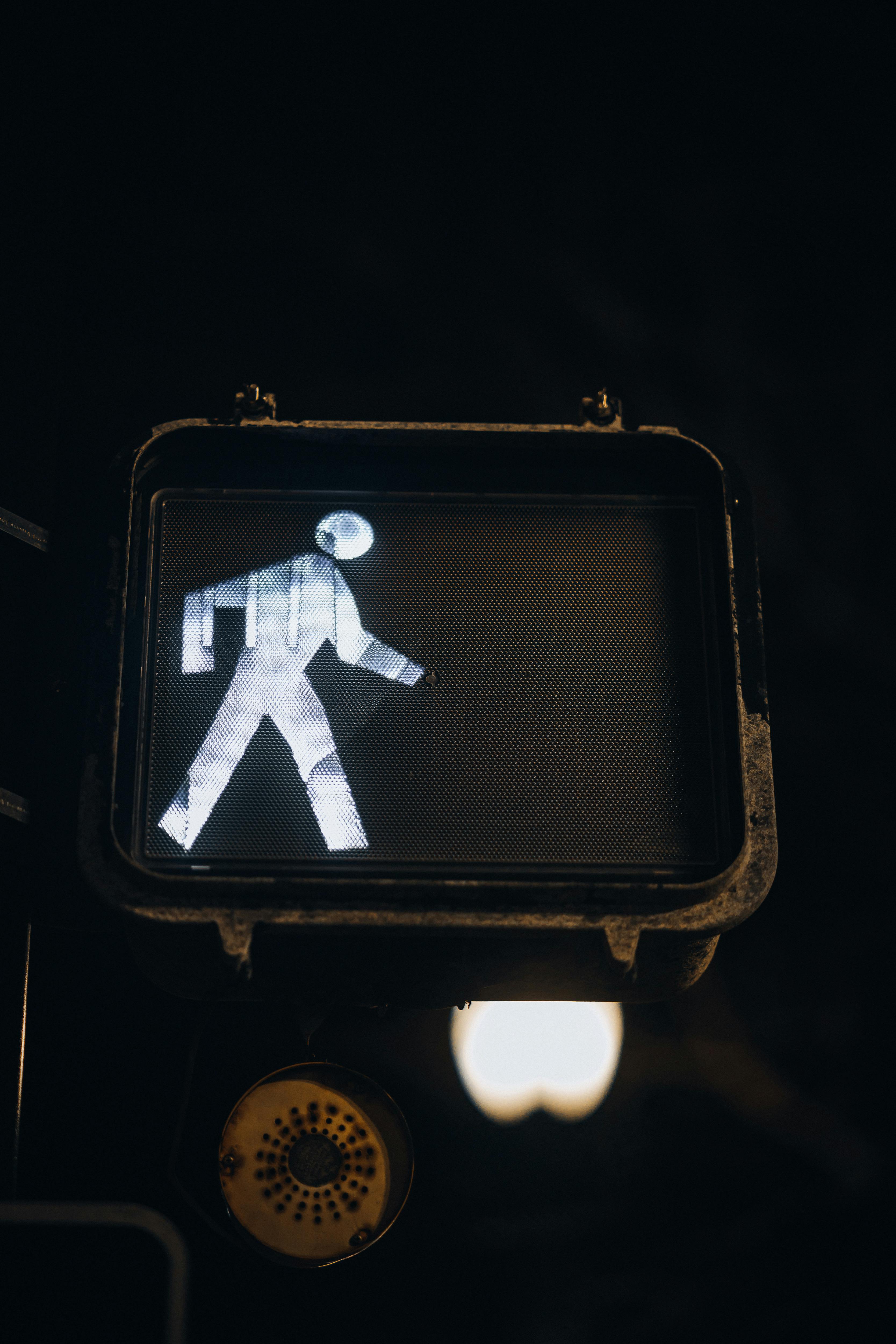 Close-up of a Green Light for Pedestrians · Free Stock Photo
