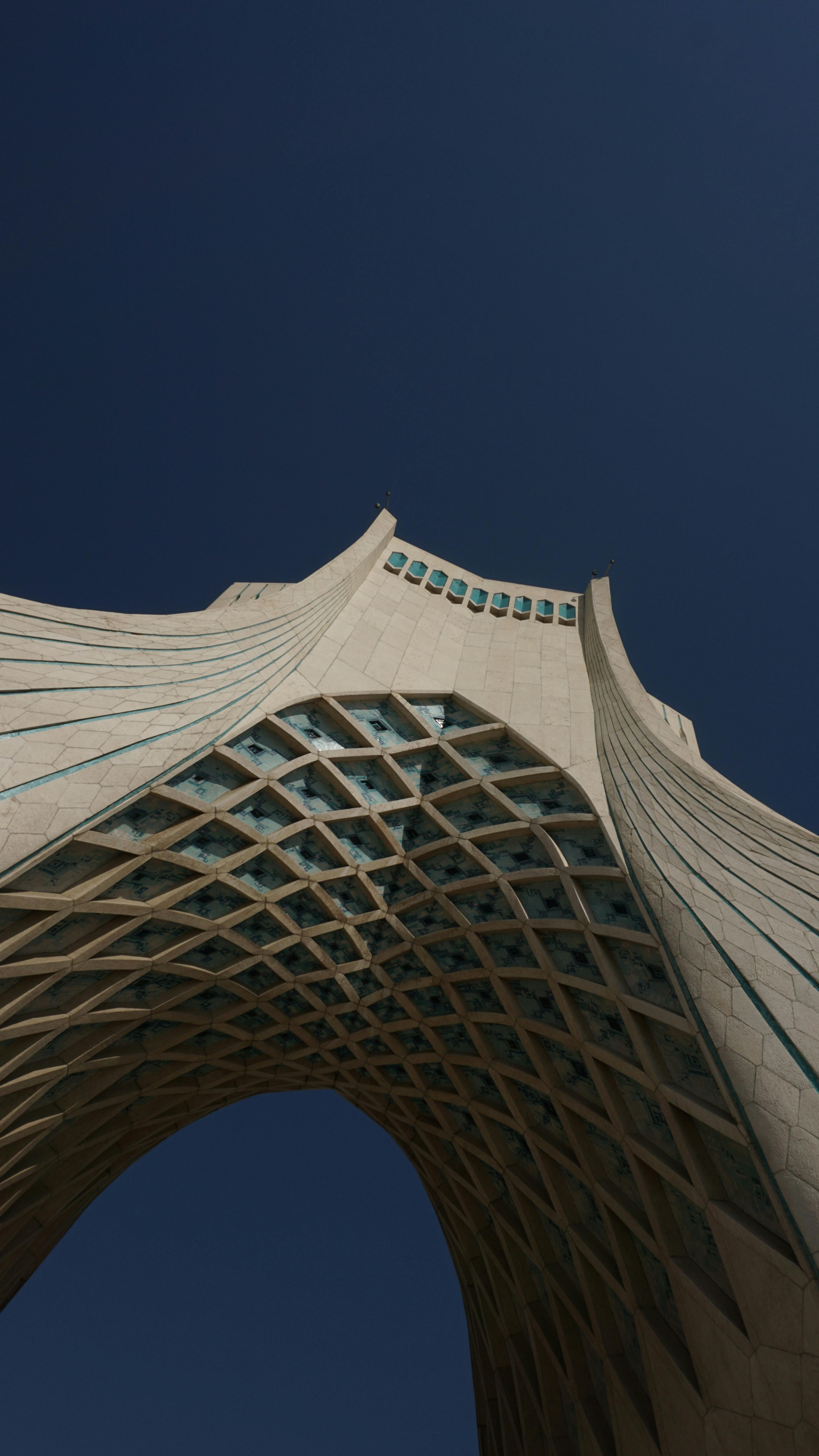 Low Angle Shot of Azadi Tower in Iran · Free Stock Photo