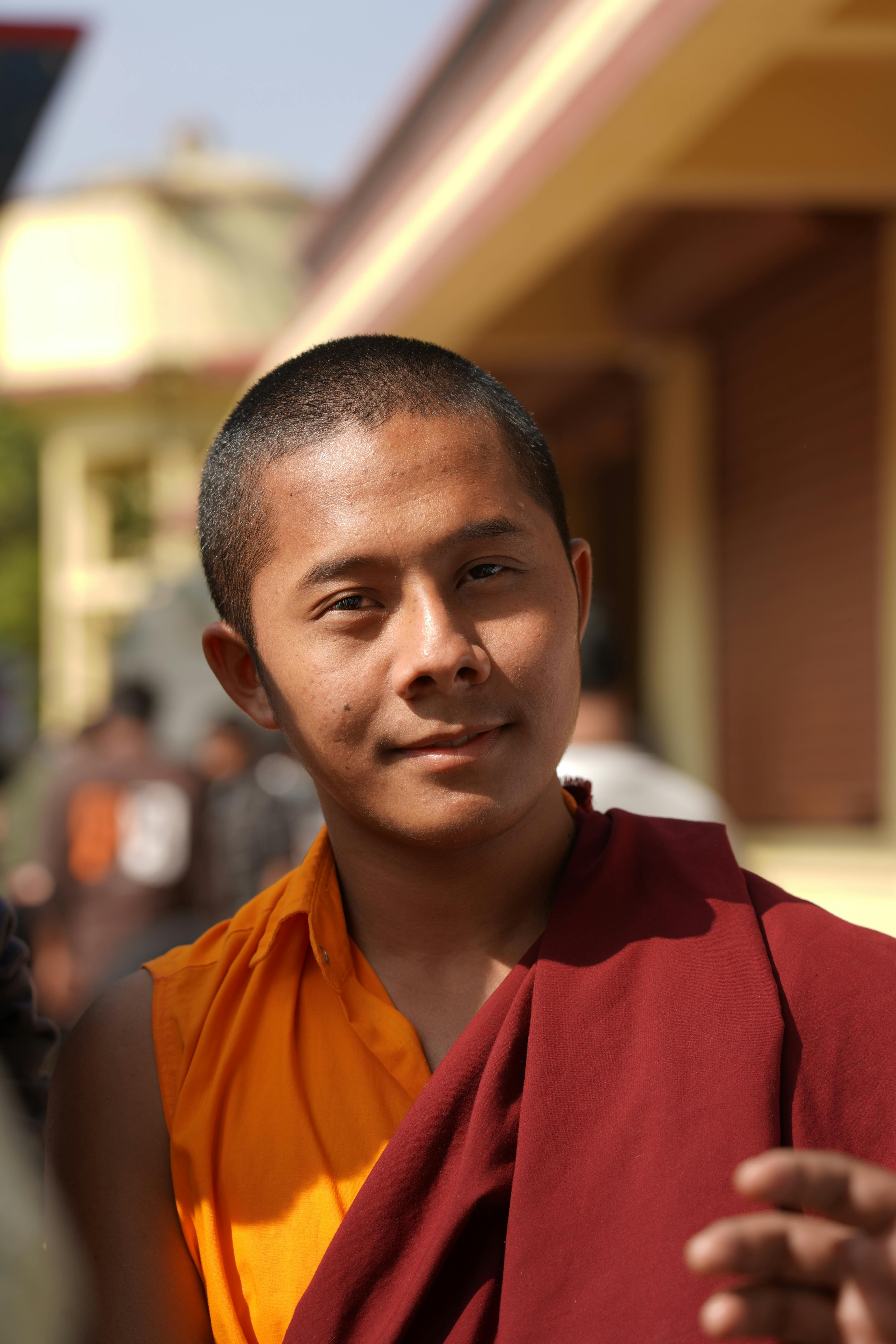 Smiling Monk Portrait · Free Stock Photo