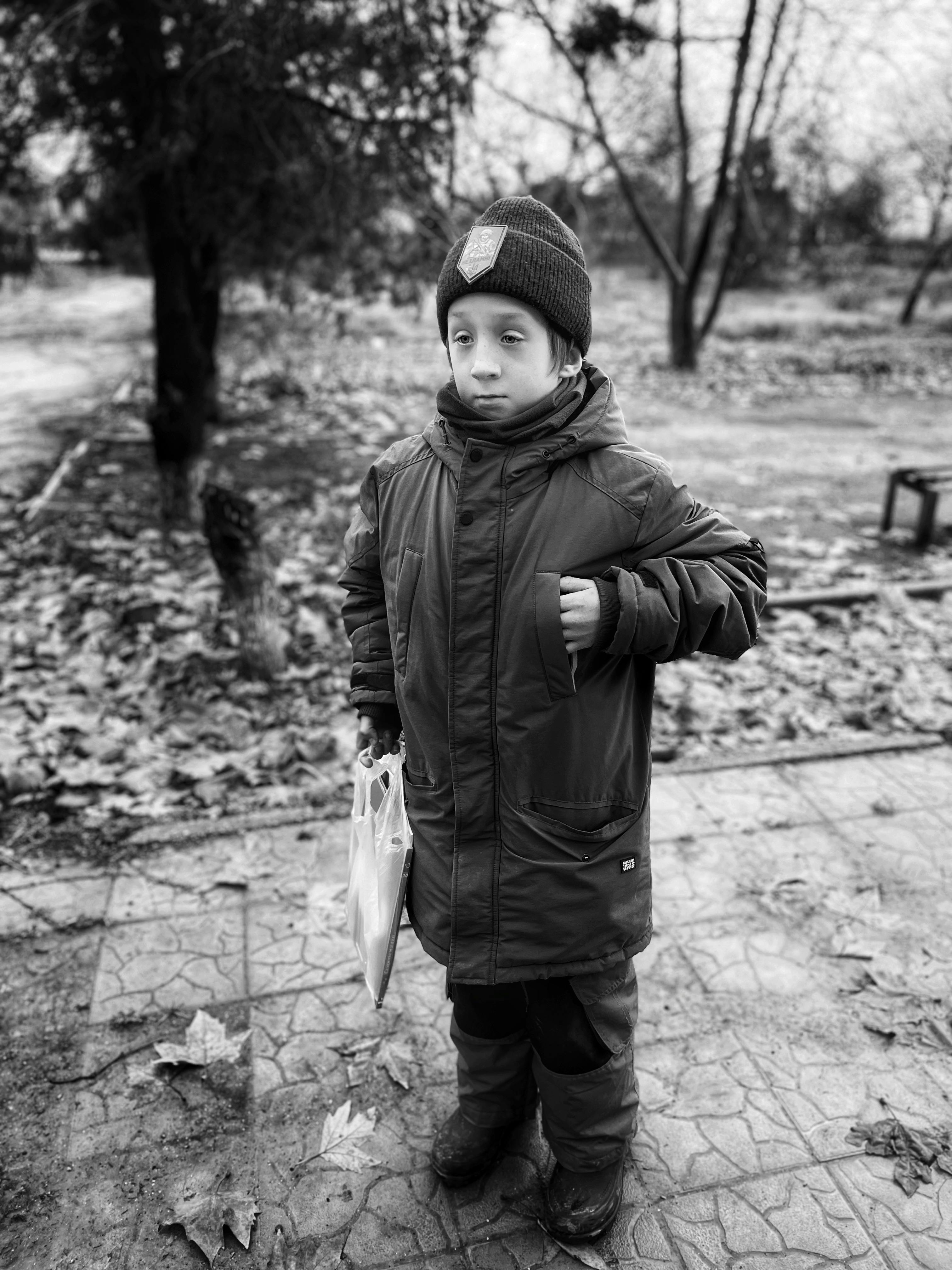 Little Boys on a Pavement in Black and White · Free Stock Photo