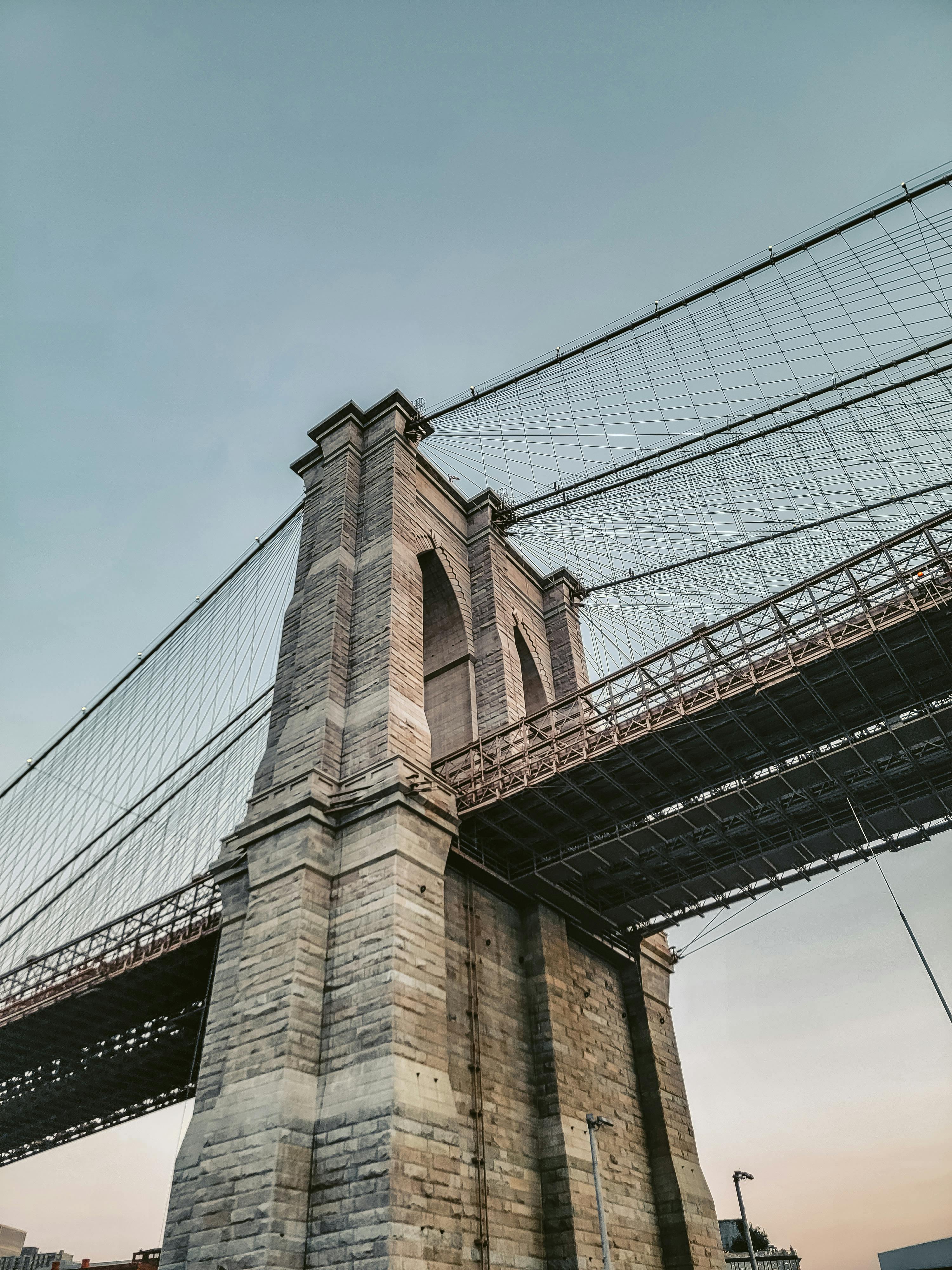 Low Angle Shot of Brooklyn Bridge · Free Stock Photo