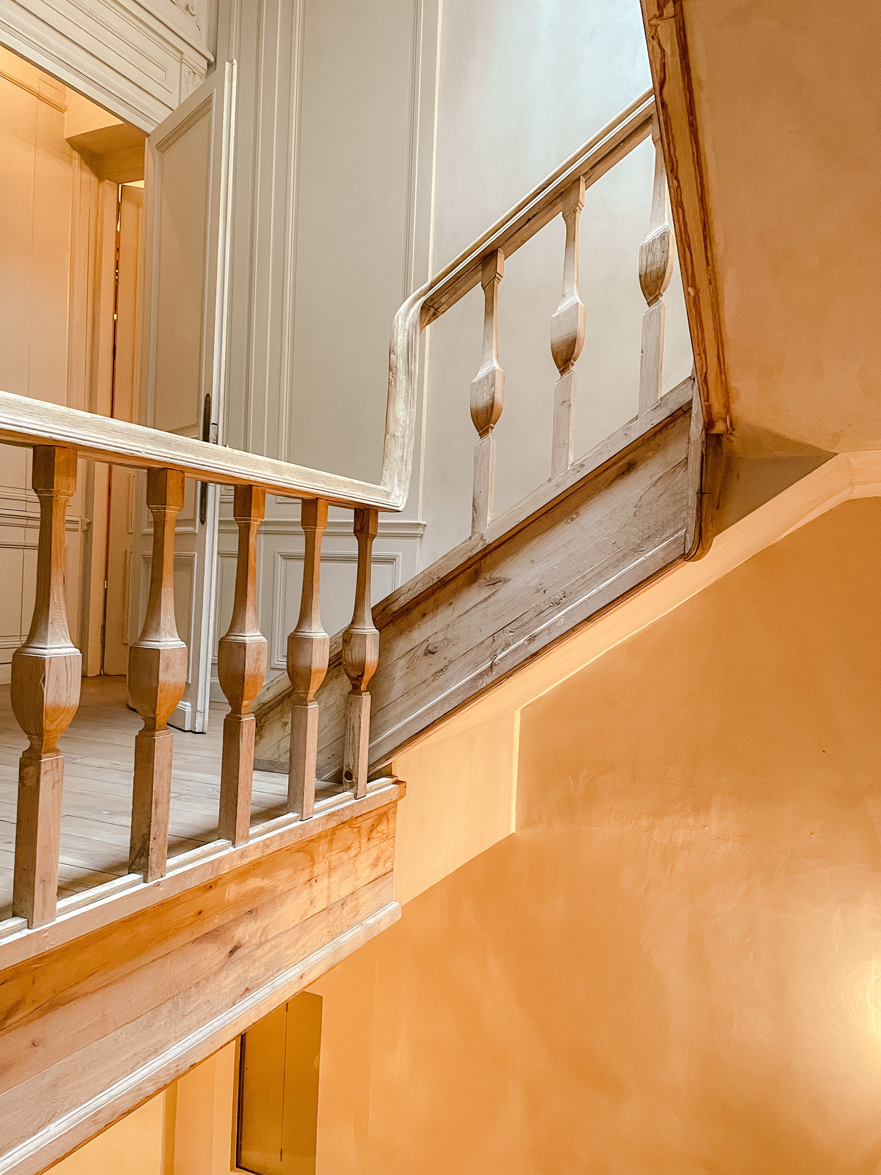 View of a Carved Wooden Railing on a Staircase in a Building · Free ...
