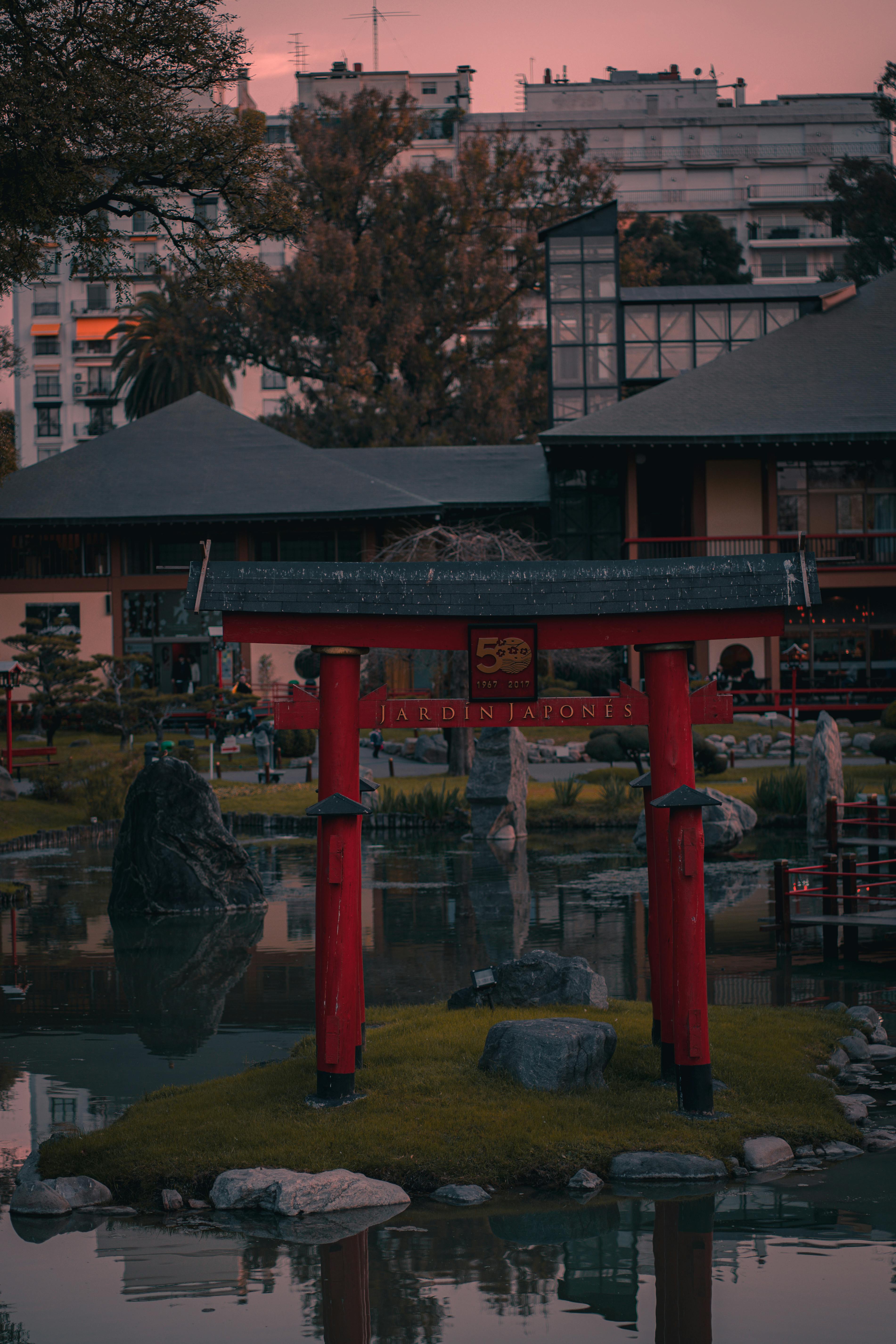 Red Entrance Gate to Japanese Style Garden · Free Stock Photo