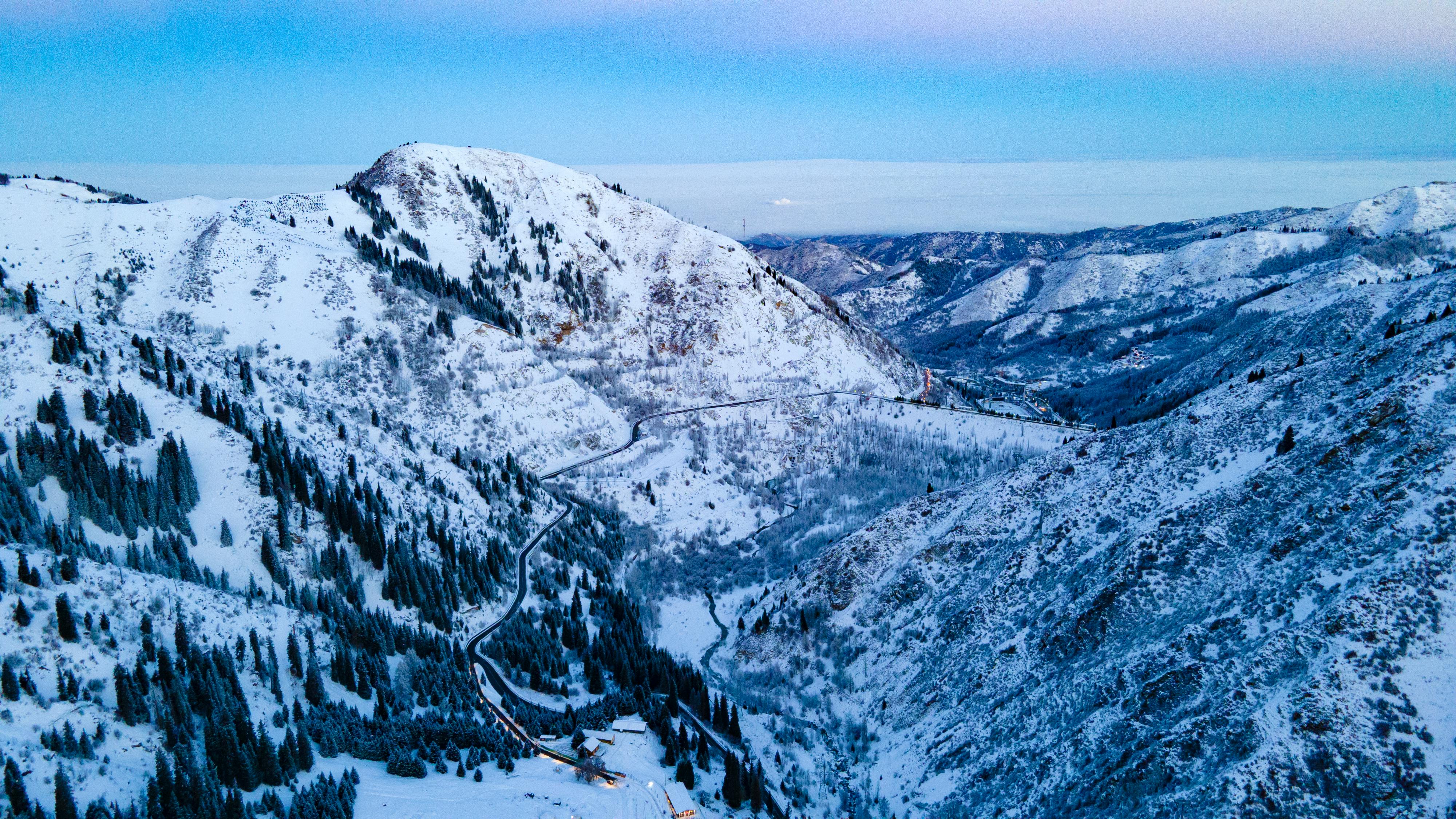 Free stock photo of almaty, altitude, climb, cold, drone, frost ...