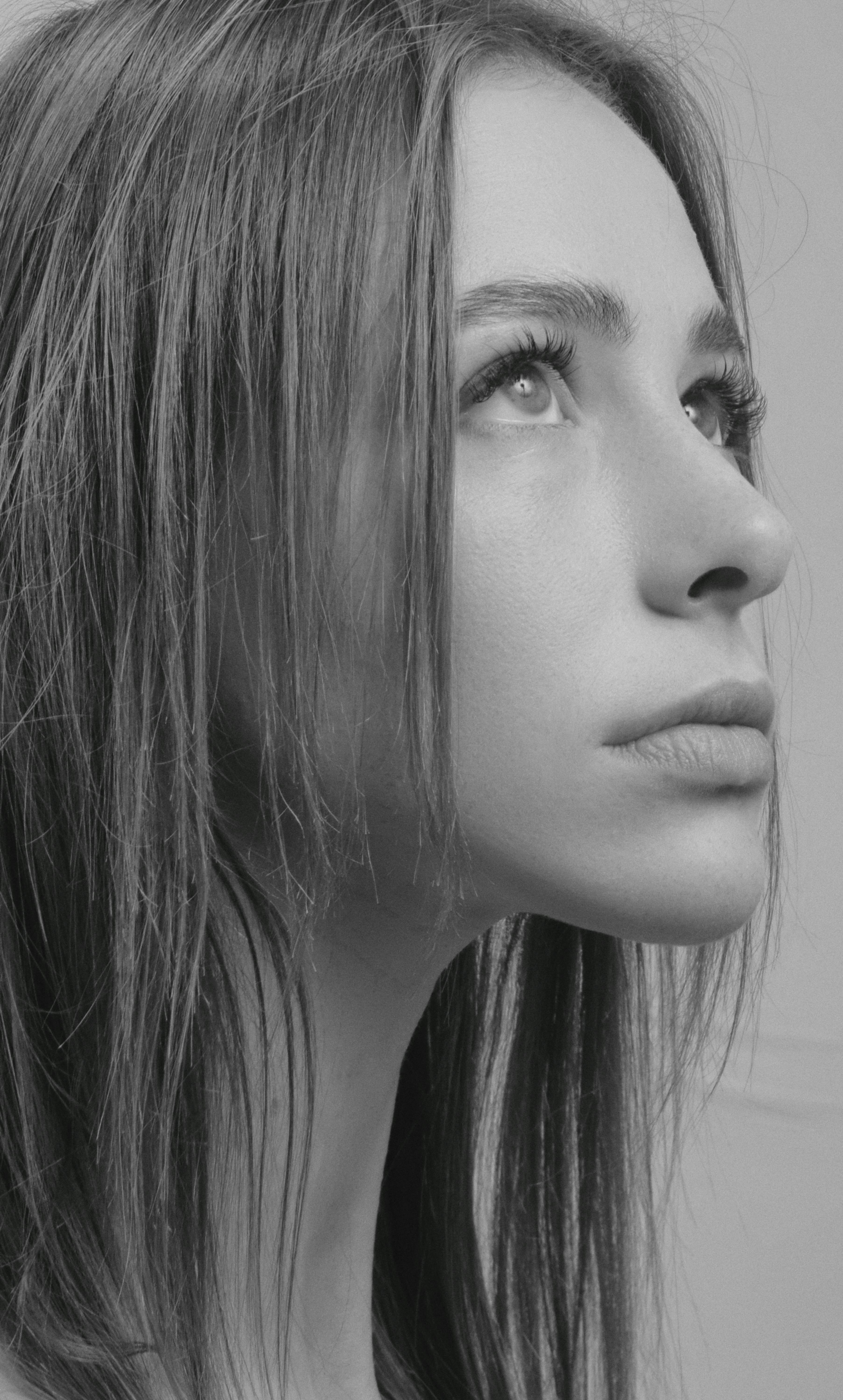 Grayscale Photo of Woman's Face · Free Stock Photo