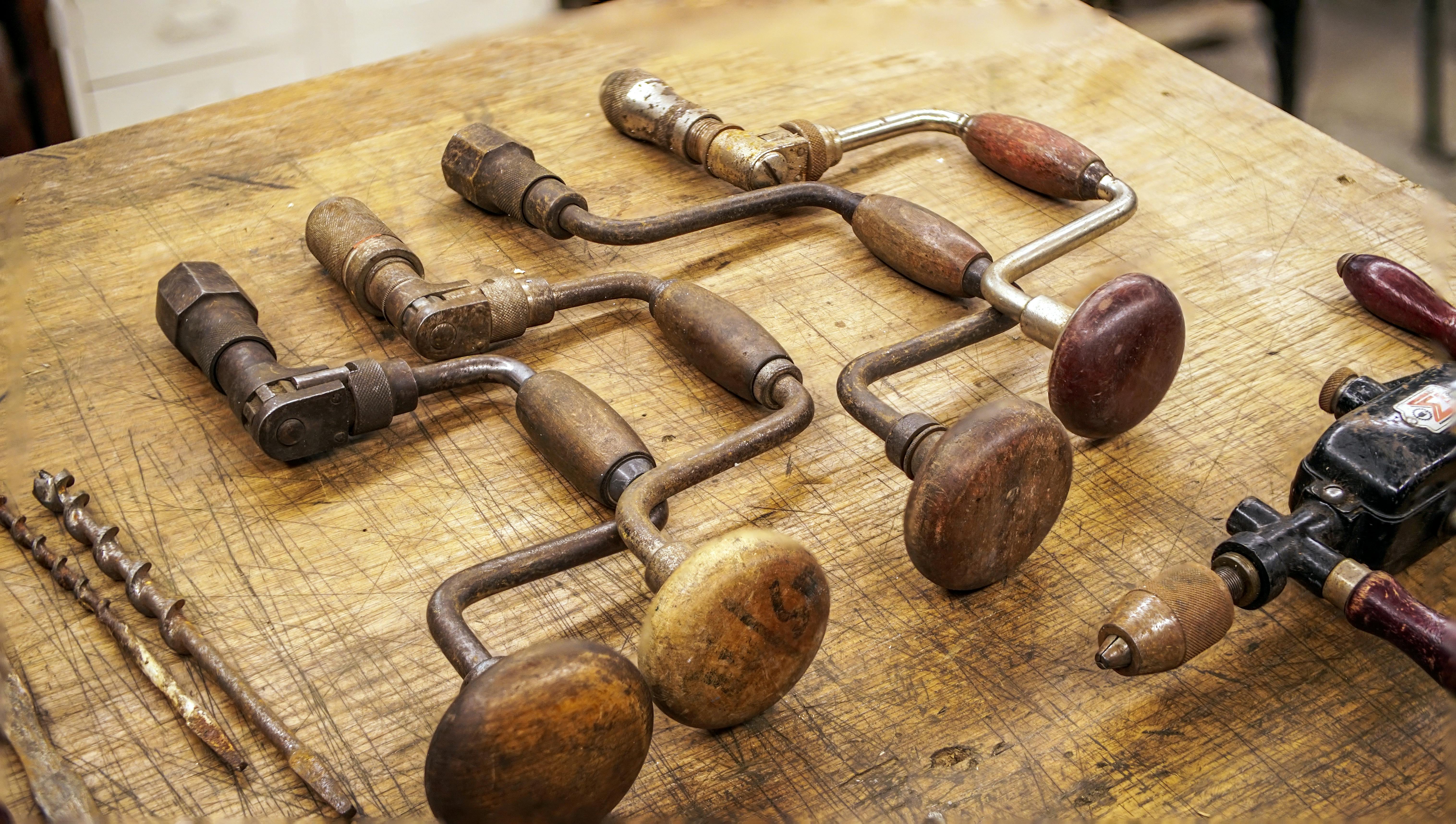 Vintage Rusty Tools on a Wooden Table · Free Stock Photo