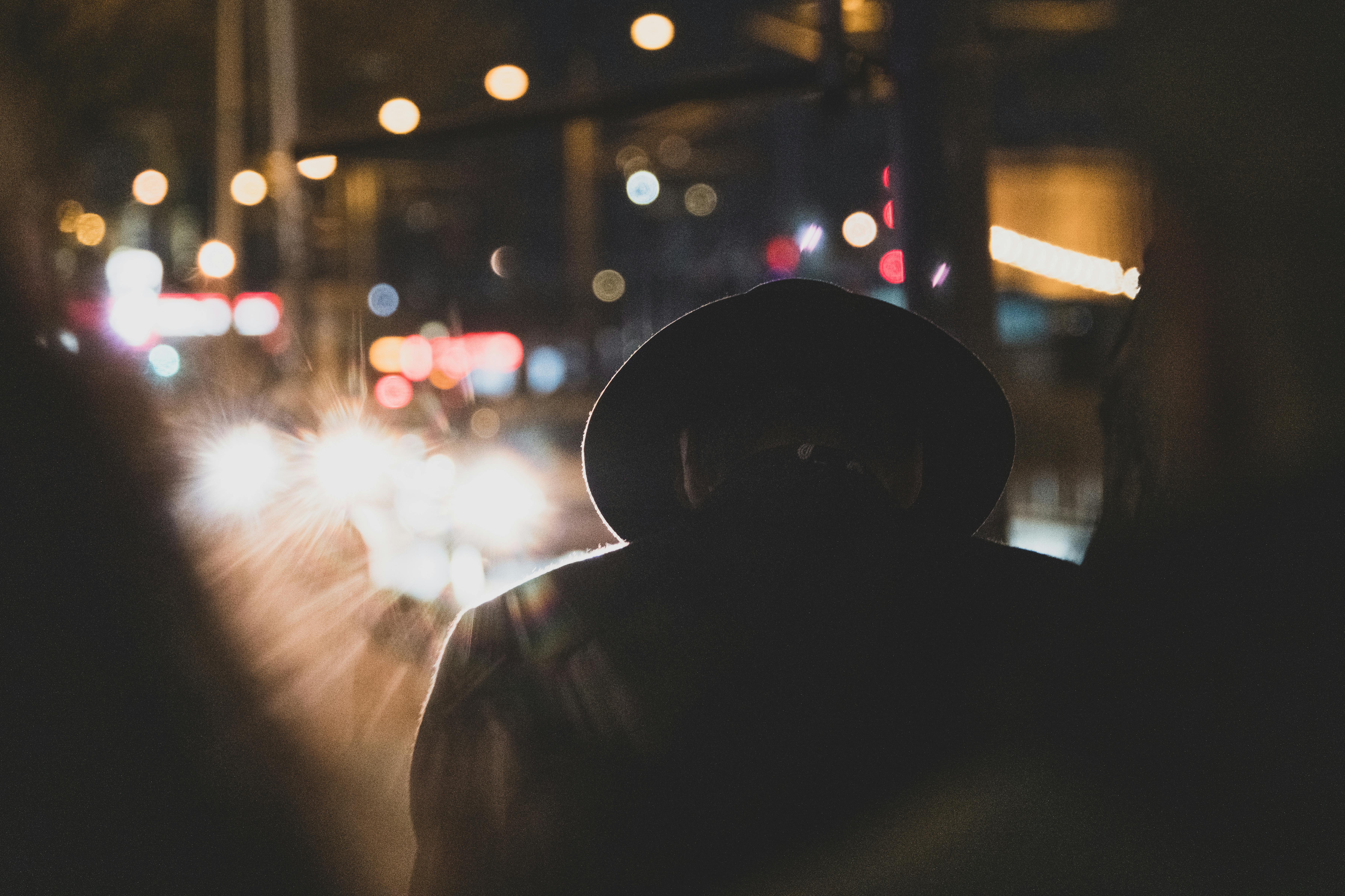Person in City at Night · Free Stock Photo