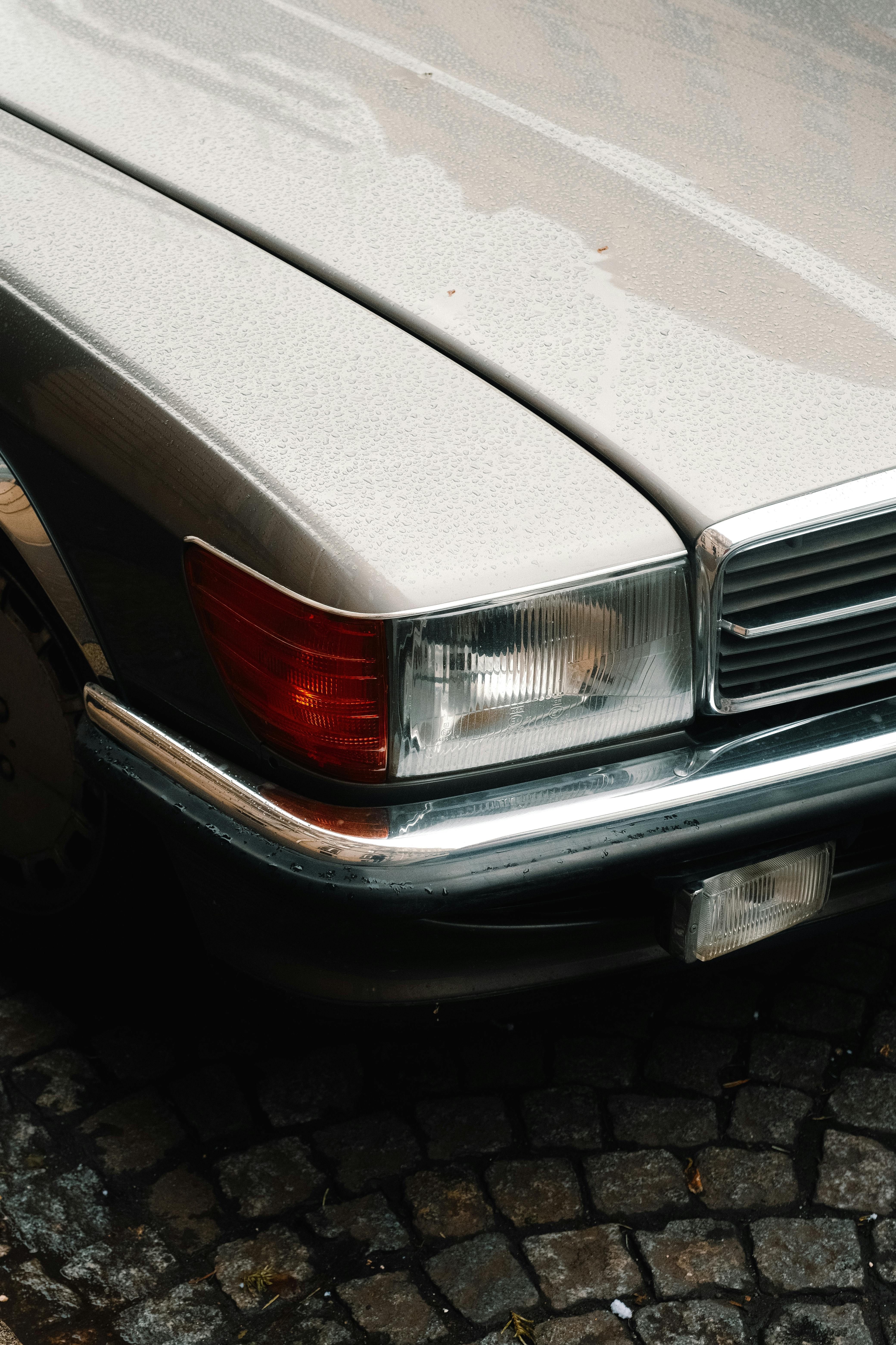Photo of the Front Light of a Mercedes Benz Car · Free Stock Photo