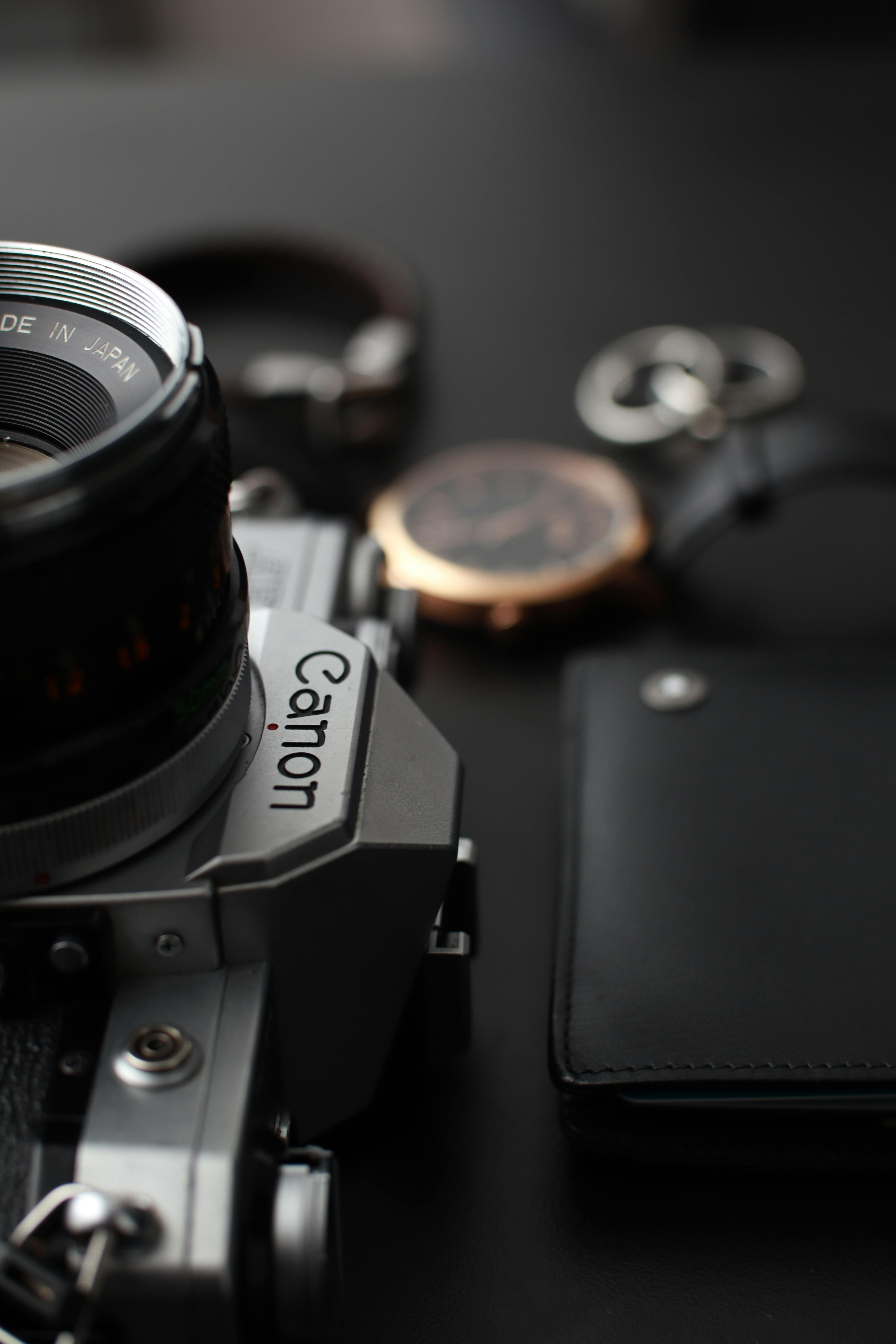 Vintage Camera, Wallet and Wristwatch · Free Stock Photo